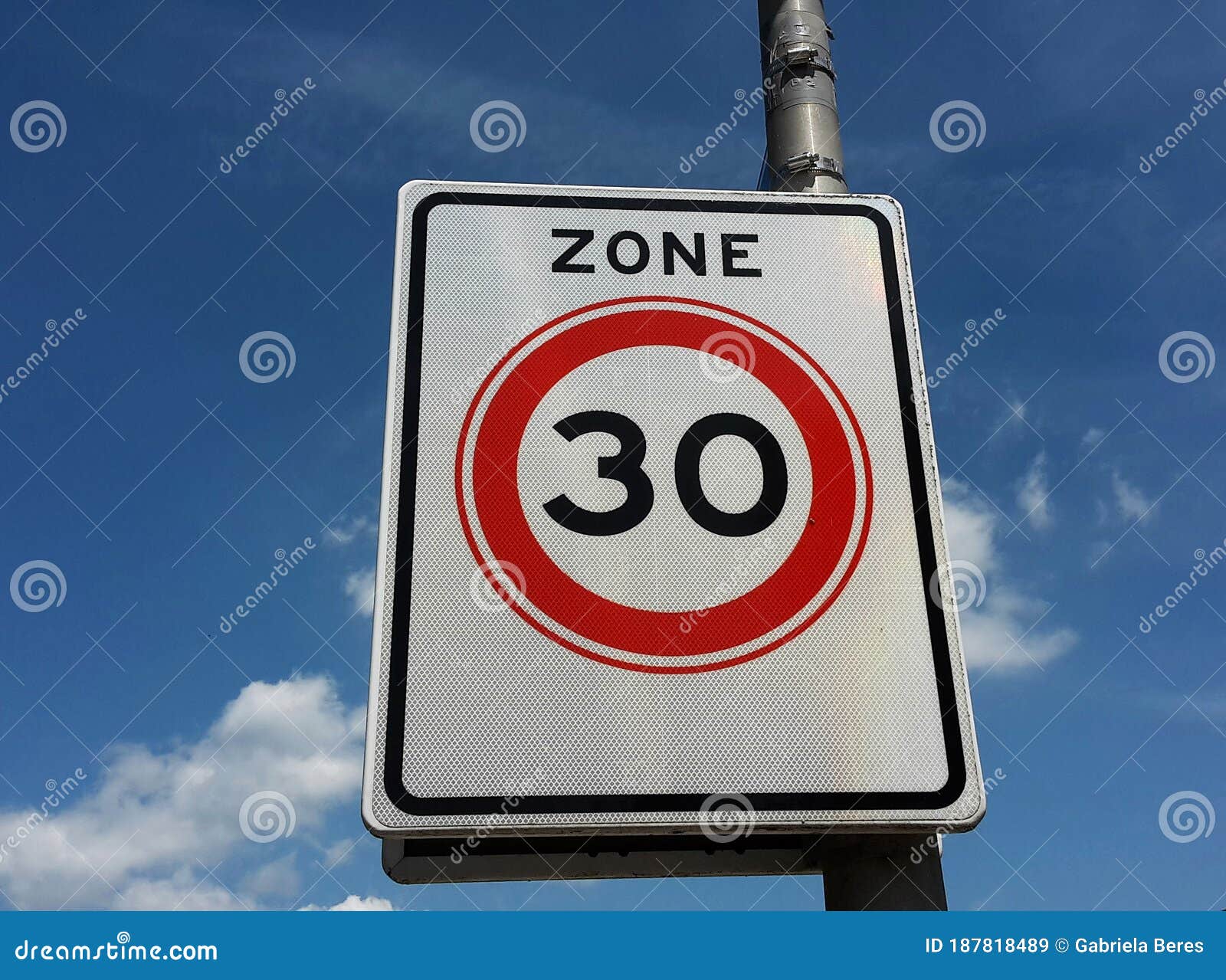 Traffic Sign, 30 Km/h Speed Limit. Stock Image - Image of information ...