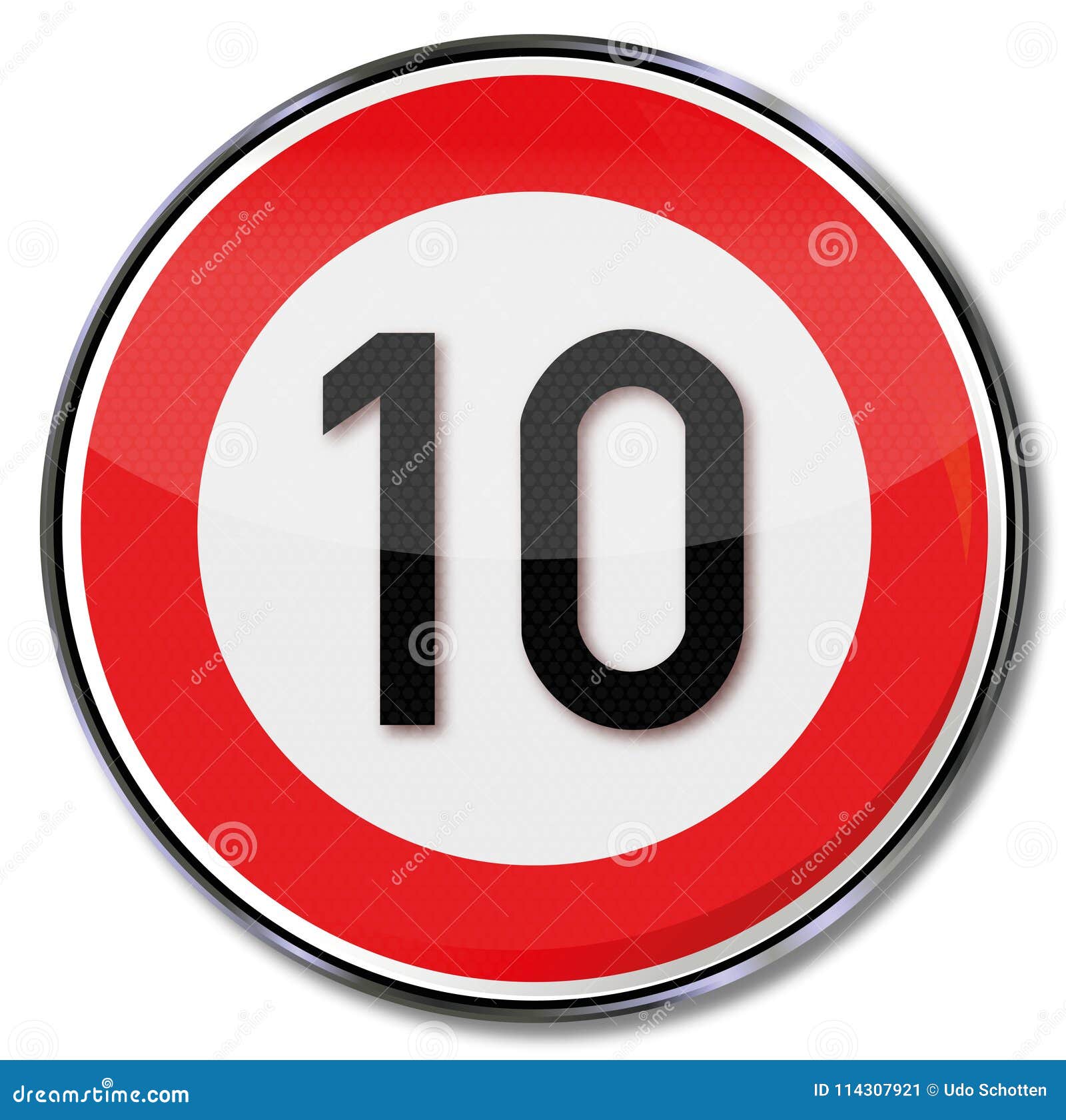Traffic sign 10 kmh stock vector. Illustration of rule - 114307921