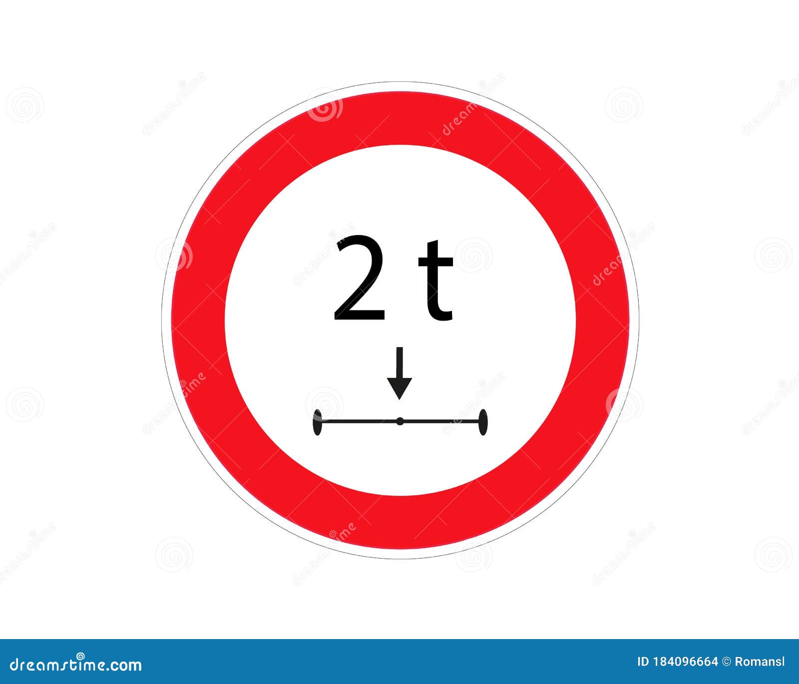 Traffic Sign Load Limit 2 Tonnes Vector Illustration. Red Circle Stock ...