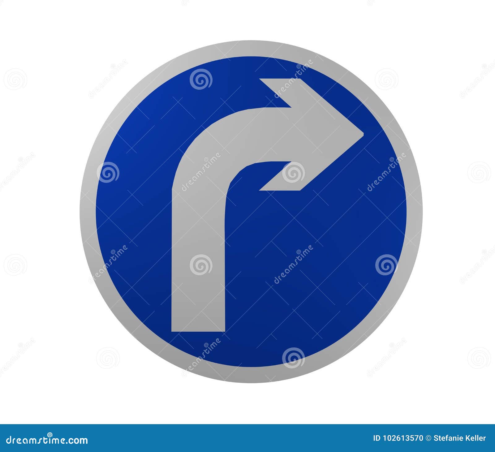 Traffic Sign: Mandatory Direction of Travel, Right Stock Illustration ...