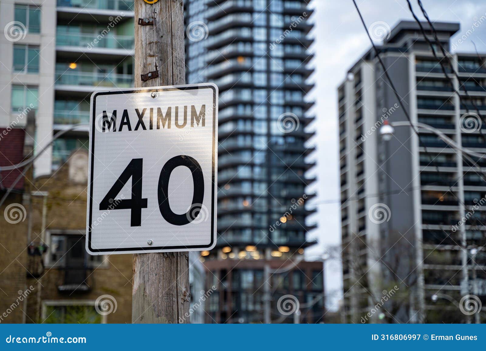 Traffic Sign with the Maximum Speed of 40 Km Stock Image - Image of ...
