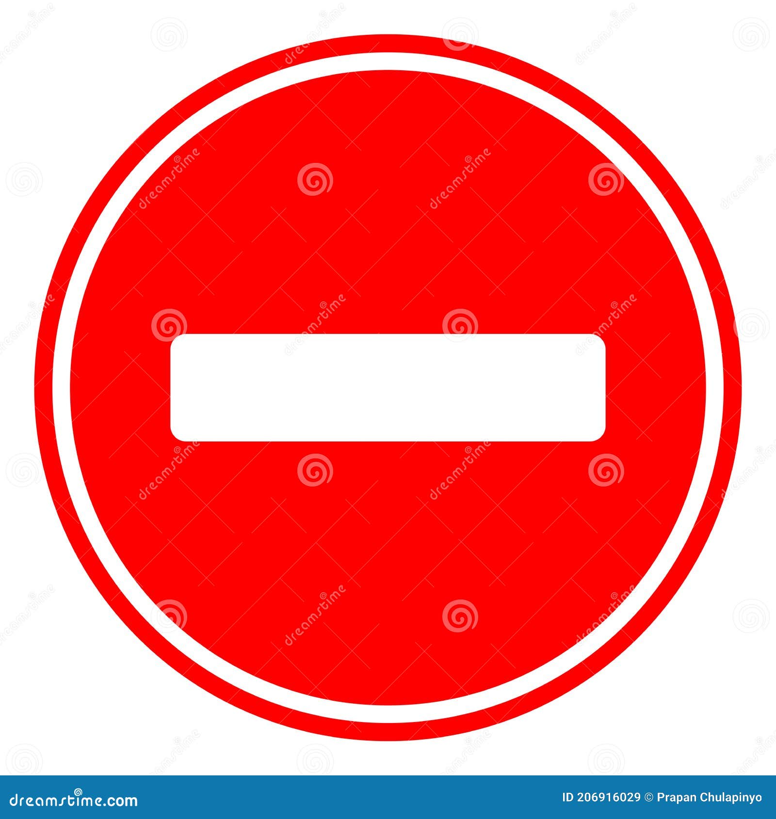 Traffic sign, no entry stock vector. Illustration of regulation - 206916029