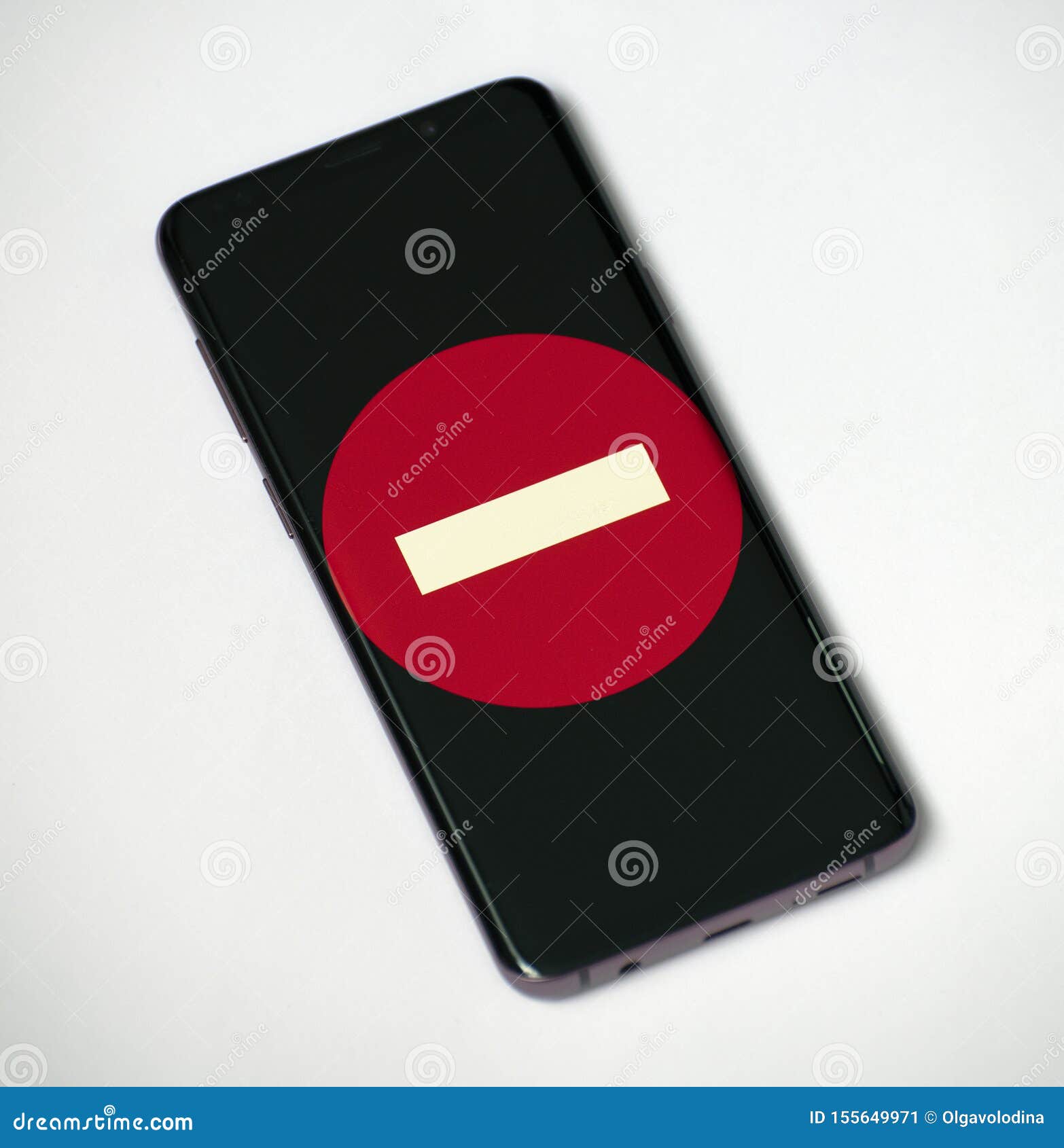 Traffic Sign - No Entry - on a Smartphone Screen Stock Image - Image of ...