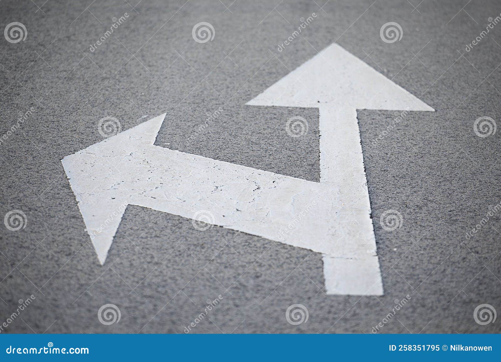 Traffic Sign Painted on the Road with Direction Arrows Stock Image ... Traffic Sign Painted on the Road with Direction Arrows Stock Image ...