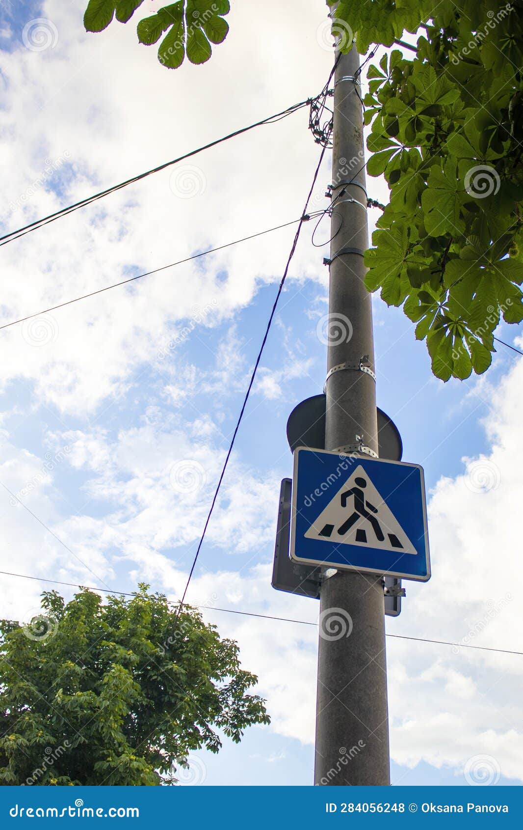 Traffic Sign Pedestrian Crossing. Road Sign Pedestrian Crossing with ...