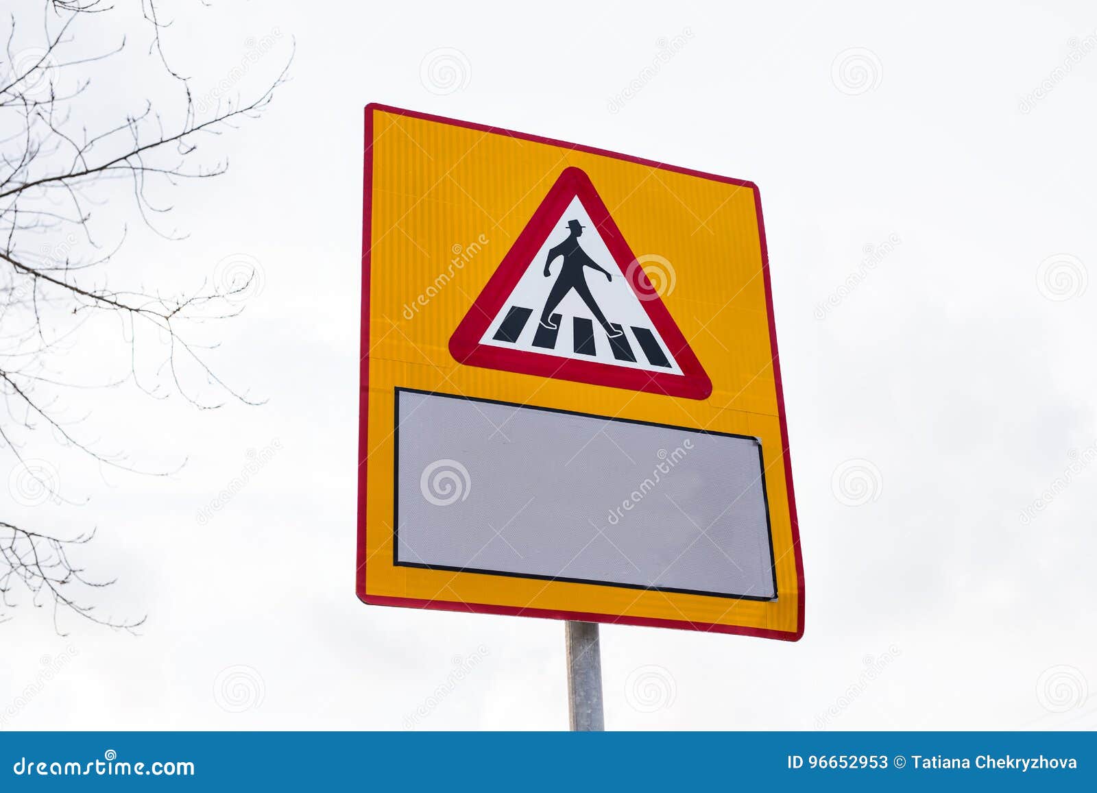 Traffic Sign Pedestrian Crossing Stock Image - Image of crossing ...