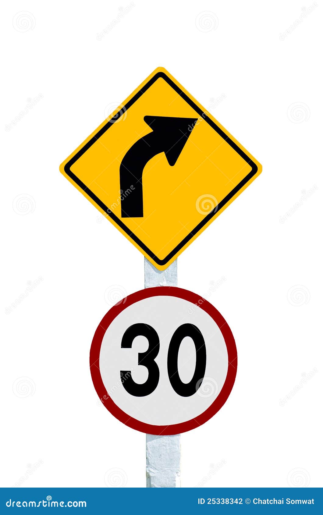 Traffic sign Pole stock photo. Image of caution, curve - 25338342