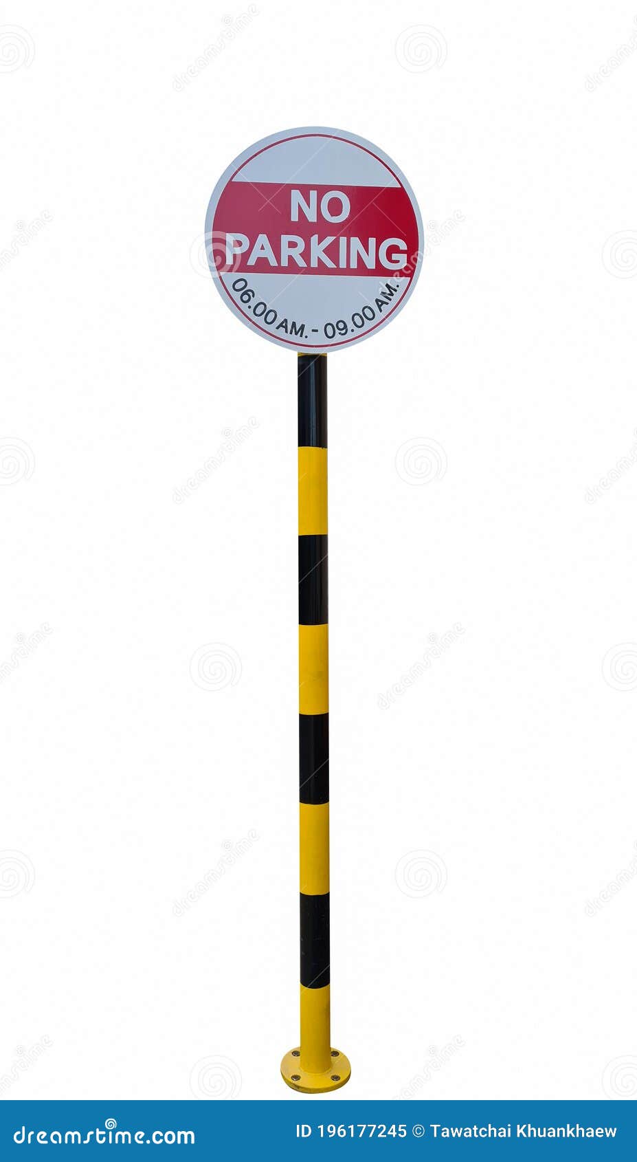 Traffic Sign Poles Warn Not To Stop Stock Image - Image of prohibition ...