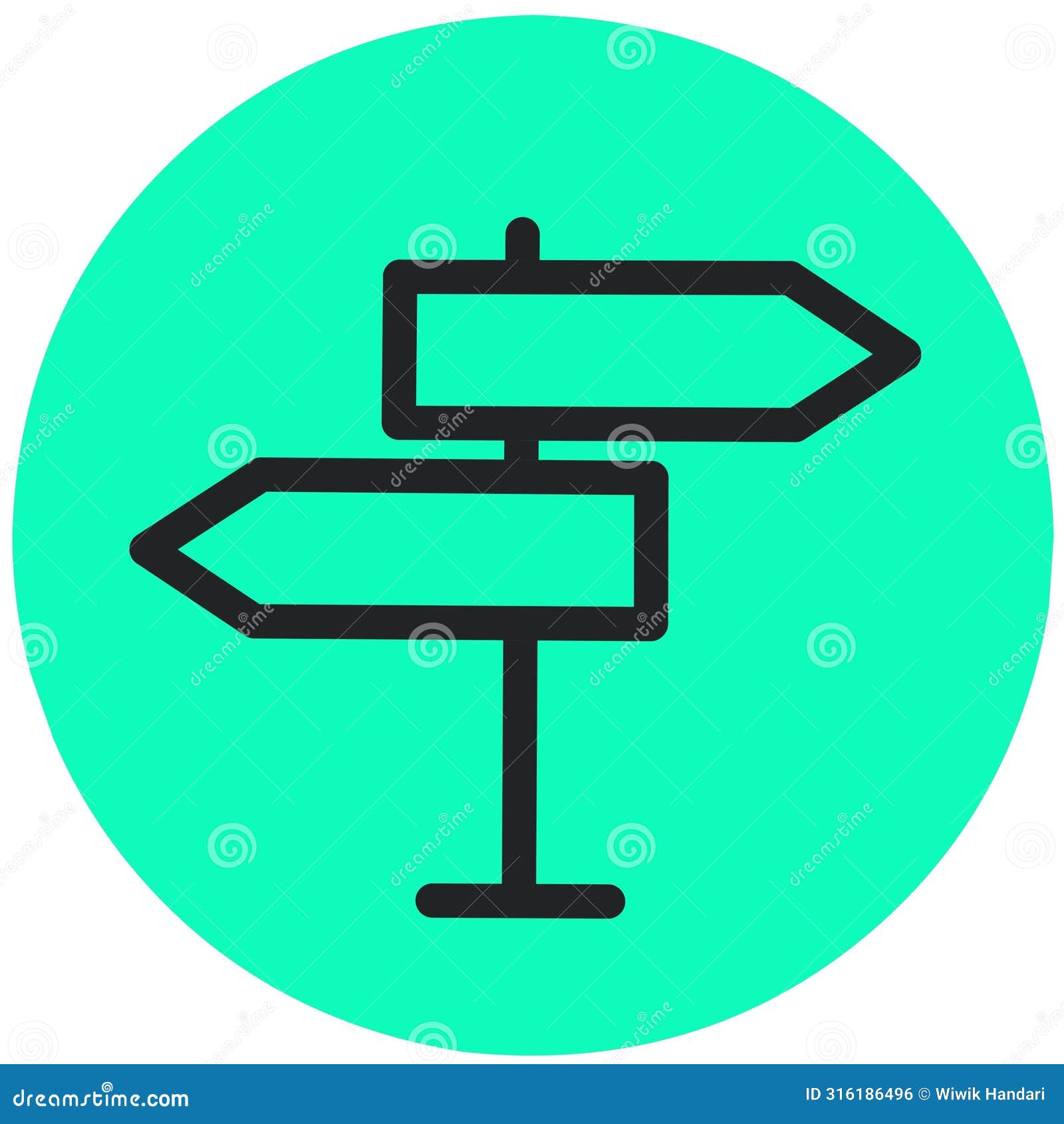 Traffic Sign Right and Left Direction Icon Stock Vector - Illustration ...