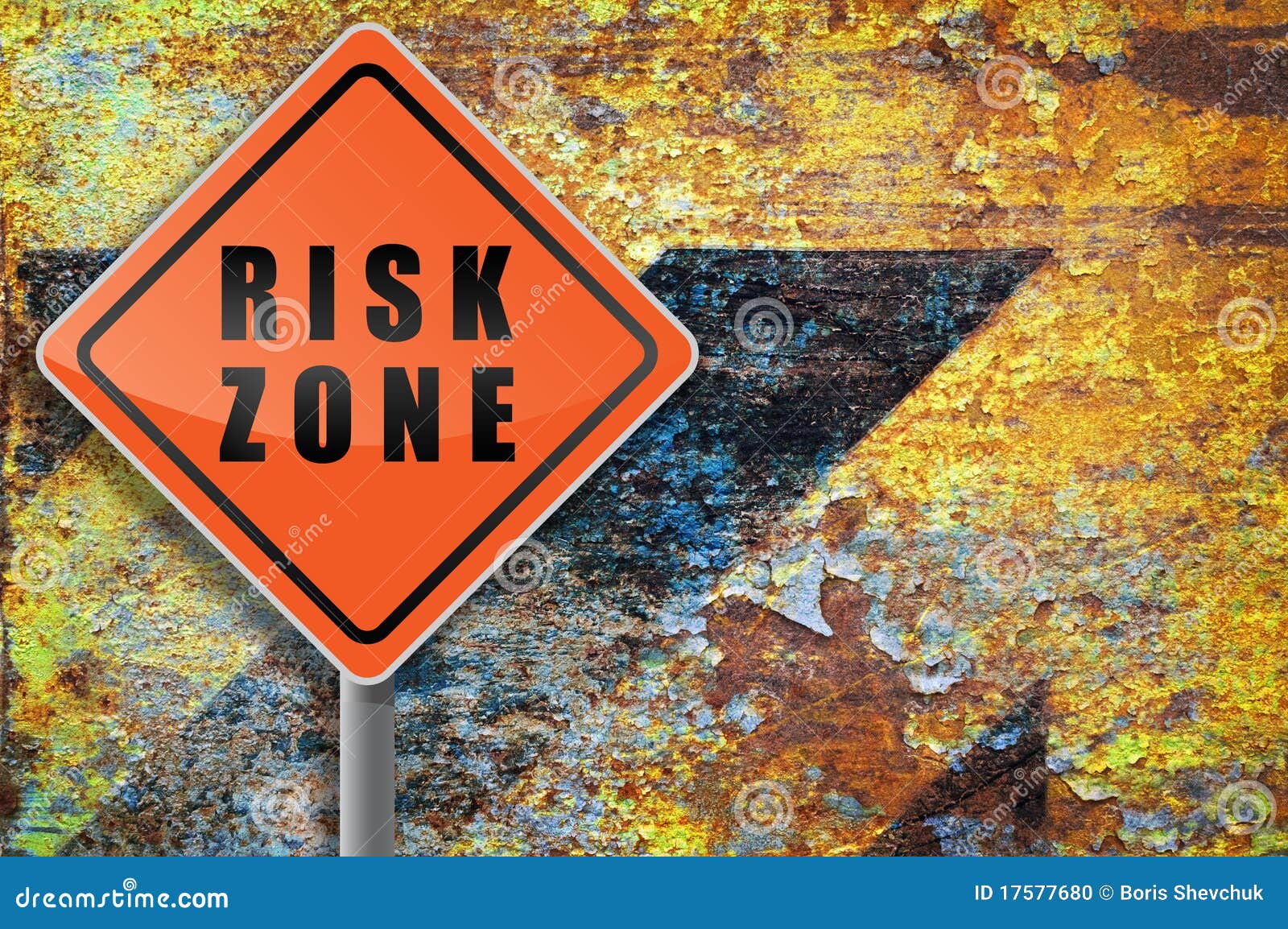 Traffic Sign Risk Zone Grunge. Stock Illustration - Illustration of ...