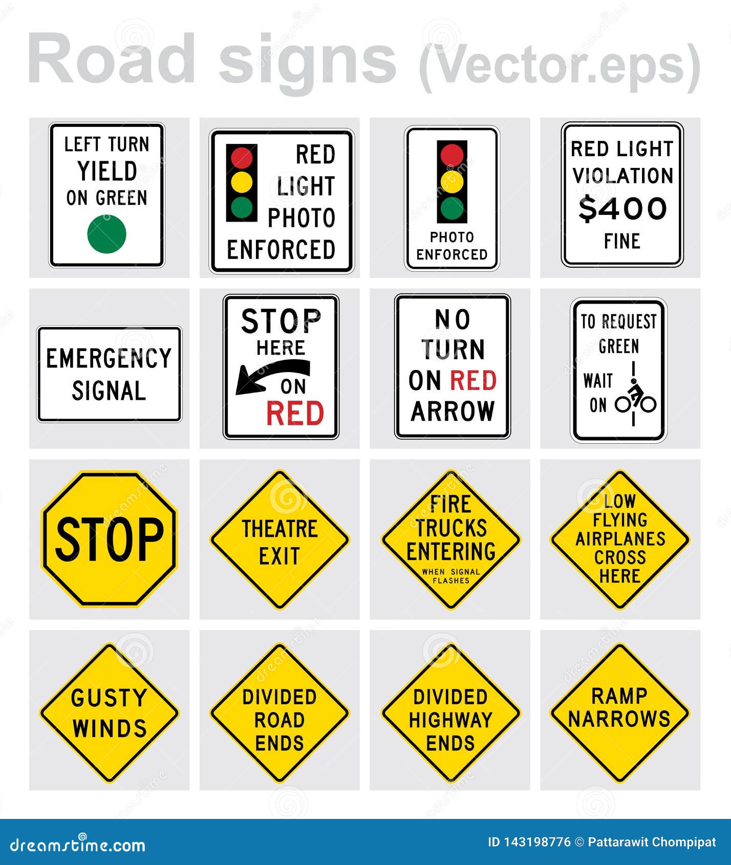 Traffic Sign Road Concept Design Set. Illustration Stock Illustration ...