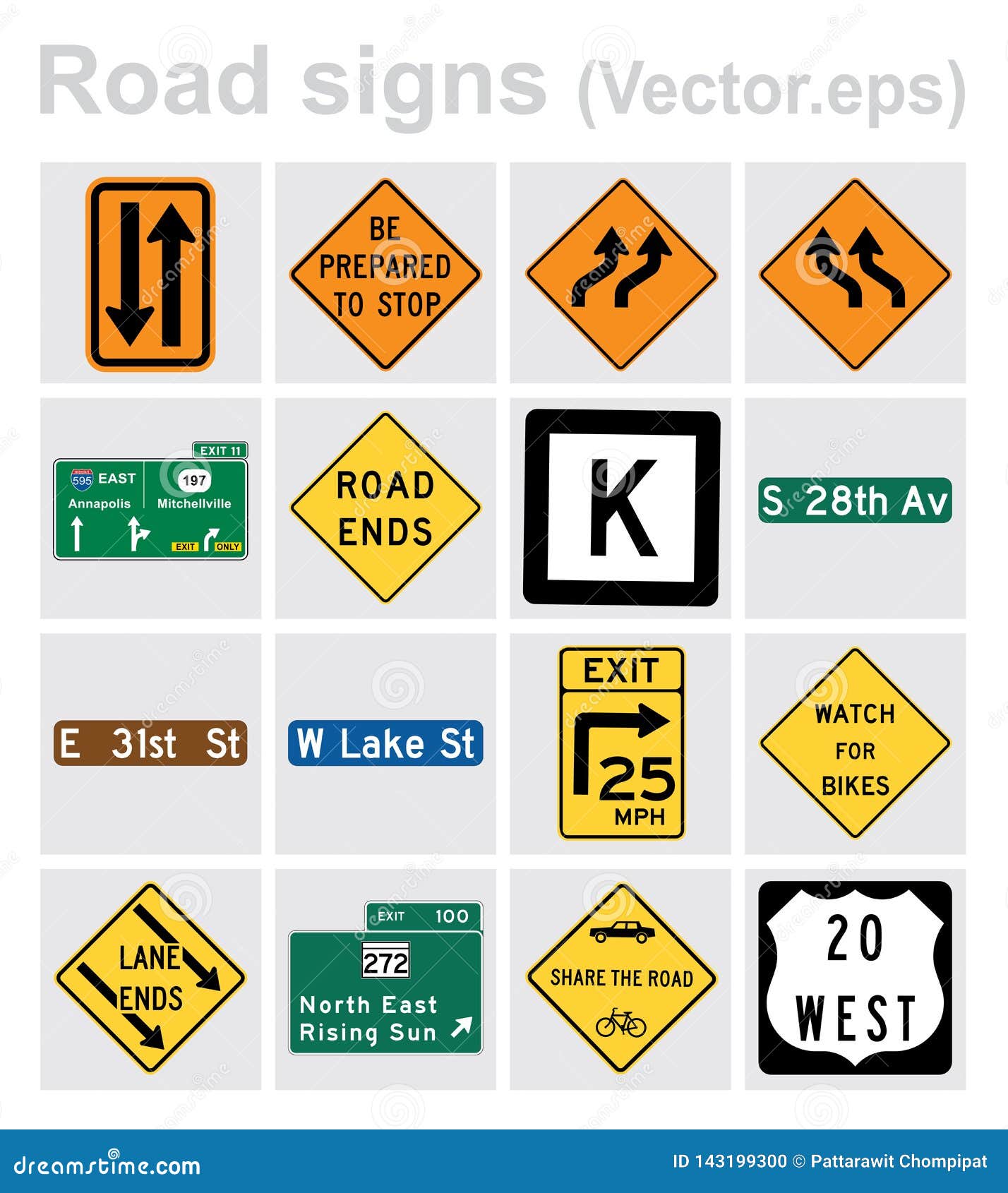 Traffic Sign Road Concept Design Set. Illustration Stock Illustration ...