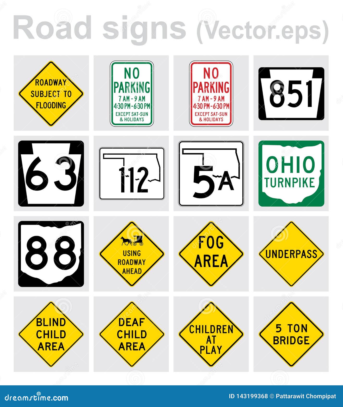 Traffic Sign Road Concept Design Set. Illustration Stock Illustration ...
