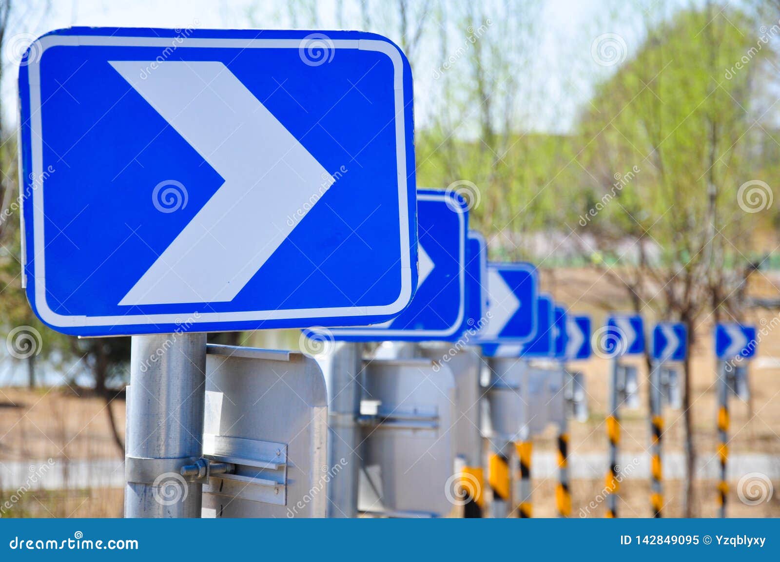 Arrow sign stock image. Image of road, traffic, signs - 142849095