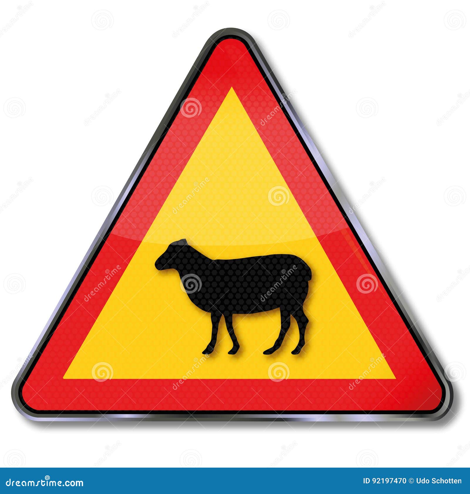 Traffic sign with sheep stock vector. Illustration of intersection ...
