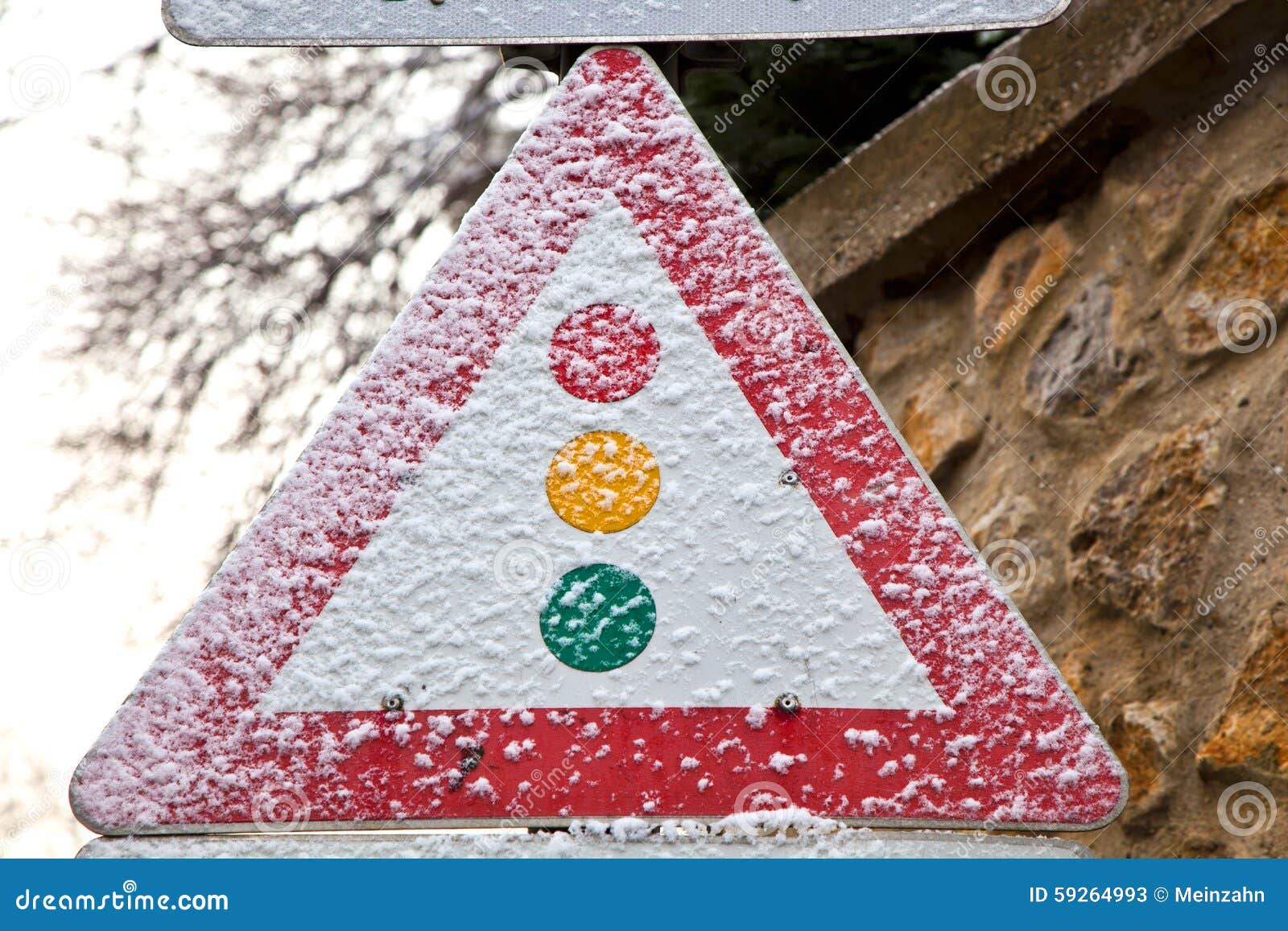 Traffic sign in snow stock image. Image of automobile - 59264993