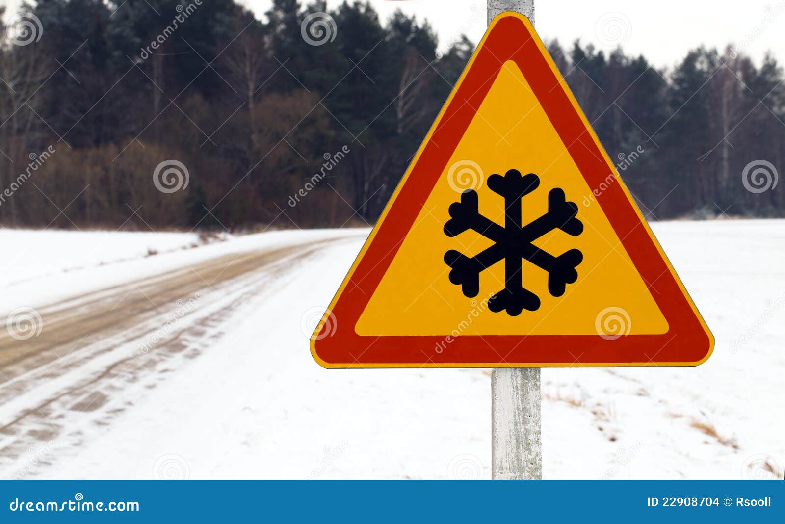 Traffic sign (snowflake) stock photo. Image of falling - 22908704