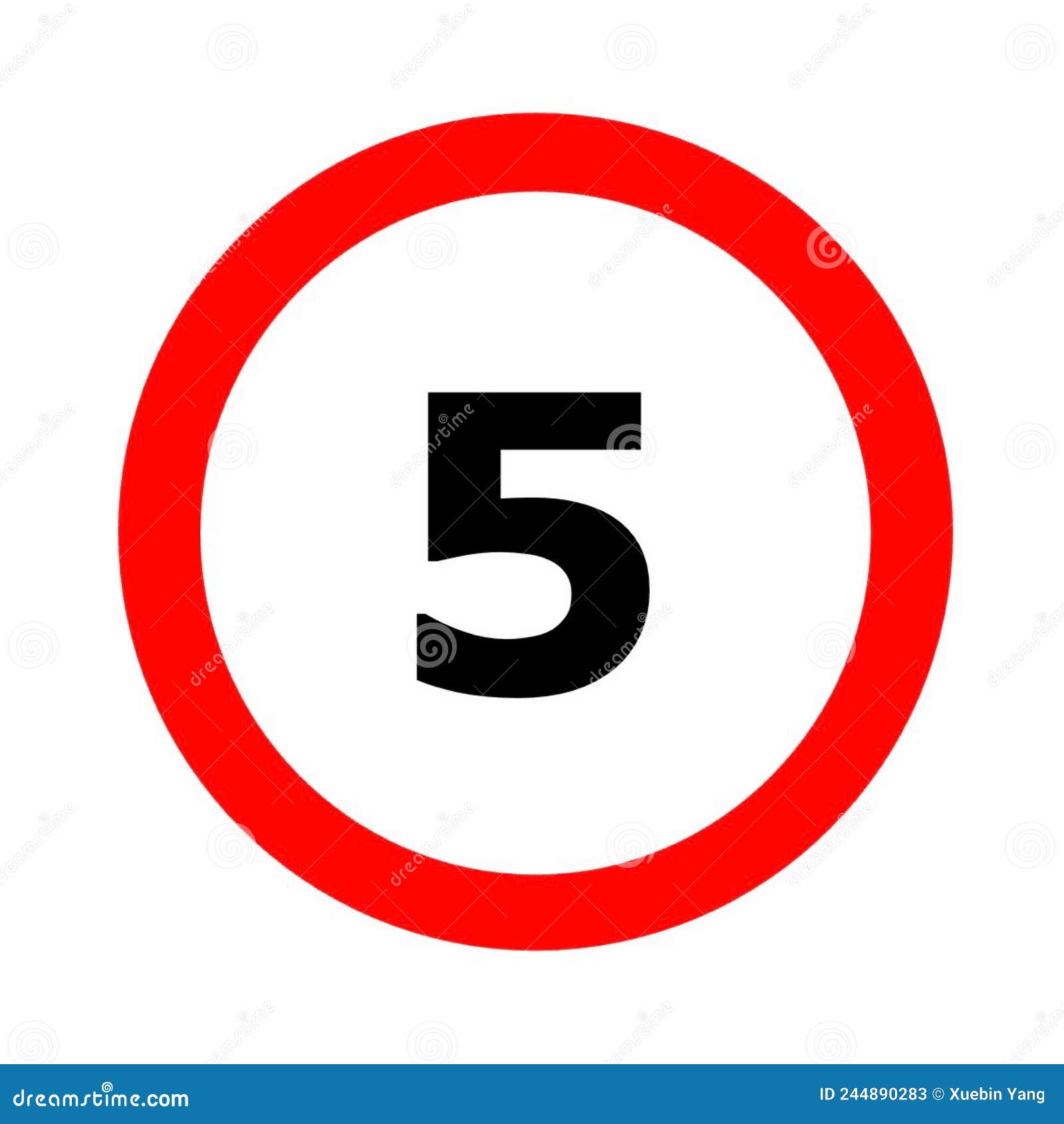 Traffic Sign for Speed Limit 5 Miles Per Hour. Stock Illustration ...