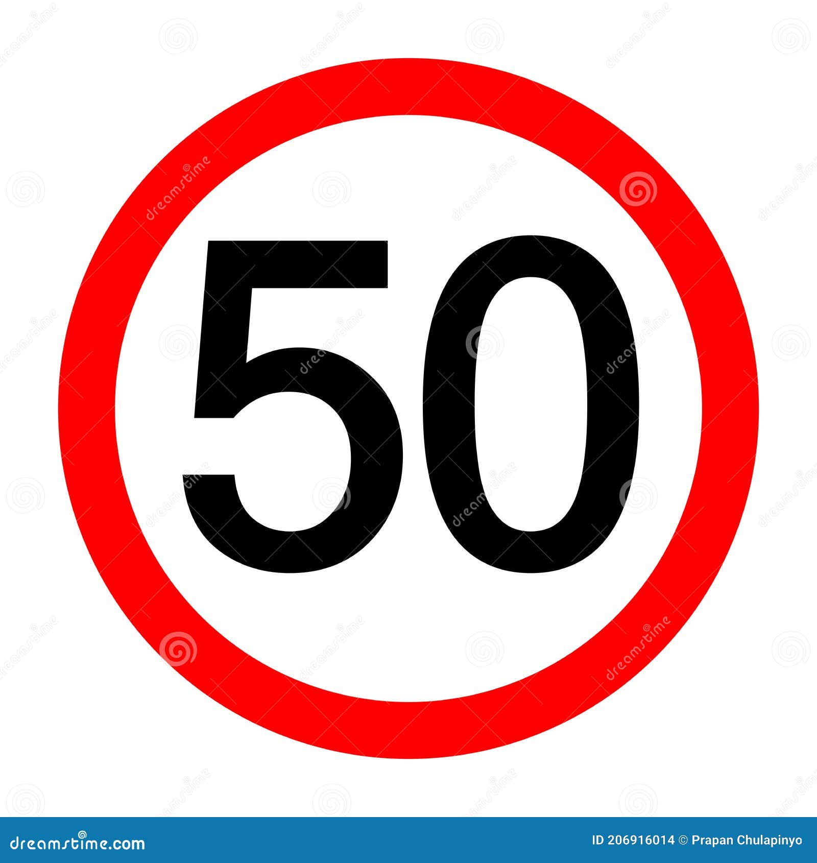 Traffic Sign, 50 Speed Limit Stock Vector - Illustration of forbidden ...