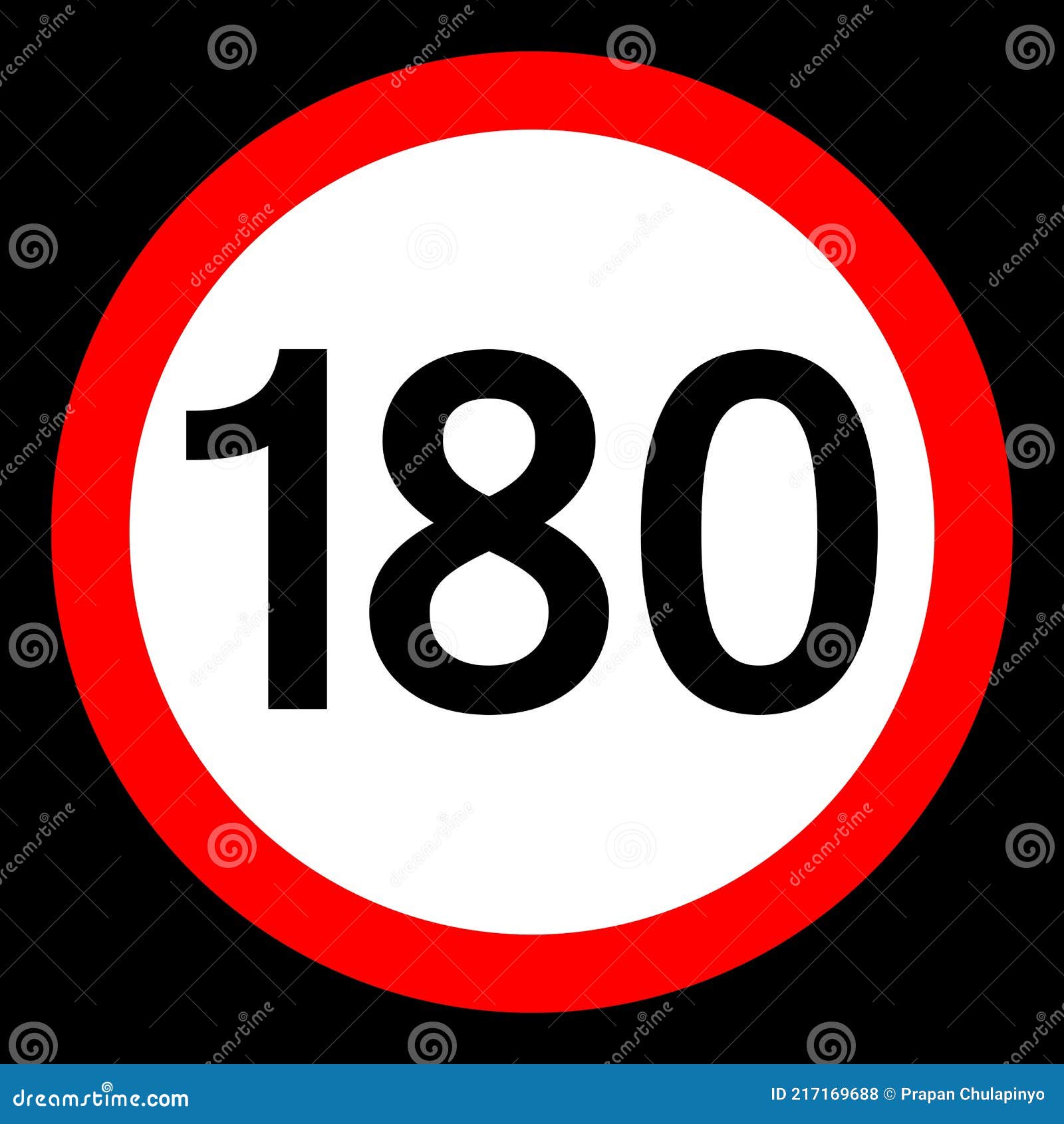 Traffic Sign, 180 Speed Limit Stock Vector - Illustration of roadsign ...