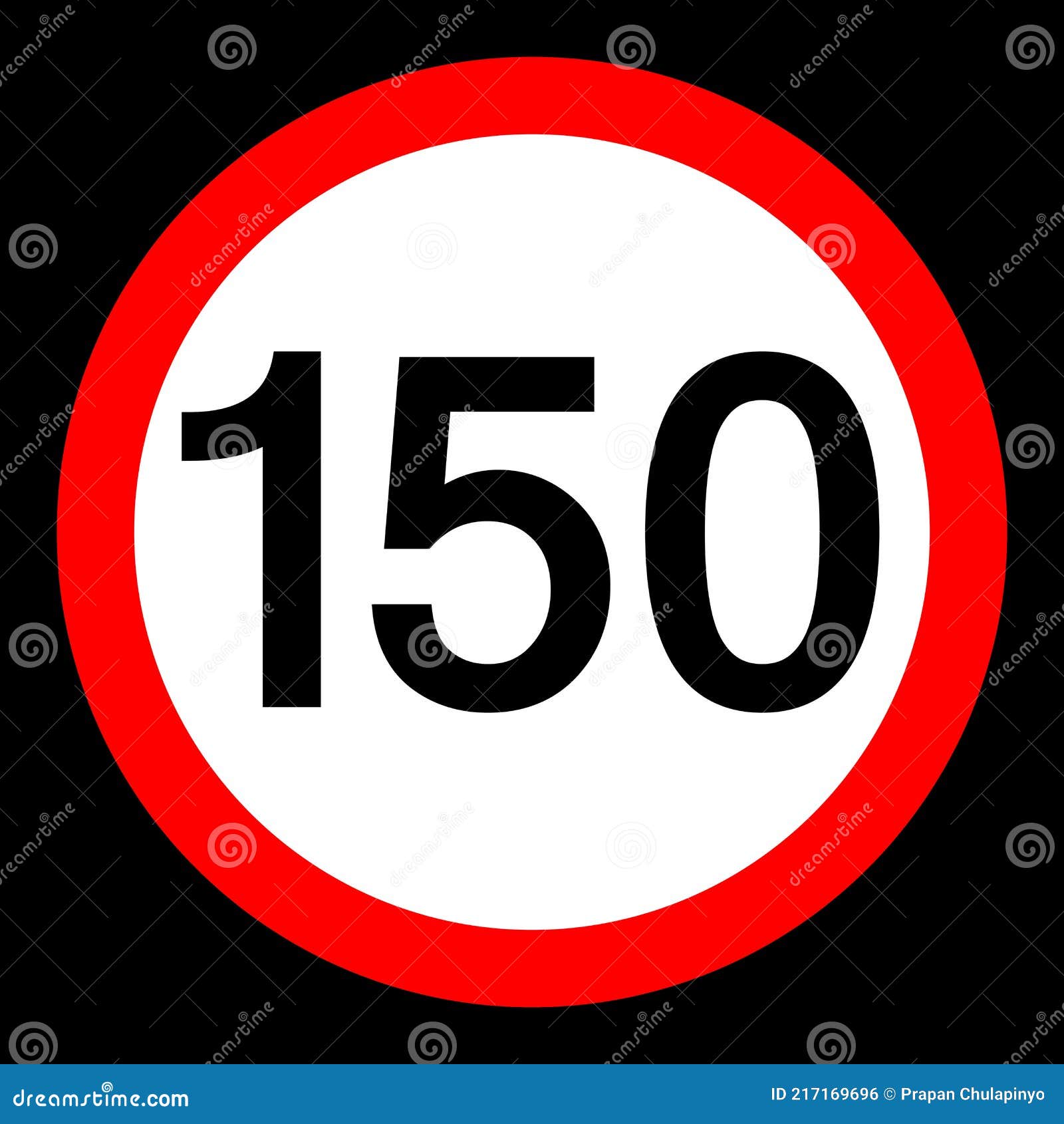 Traffic Sign, 150 Speed Limit Stock Vector - Illustration of manage ...