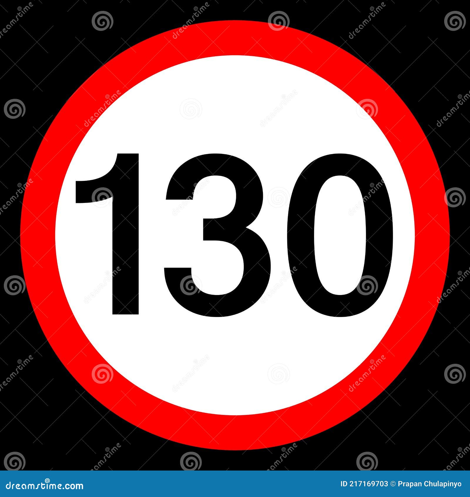 Traffic Sign, 130 Speed Limit Stock Vector - Illustration of icon ...