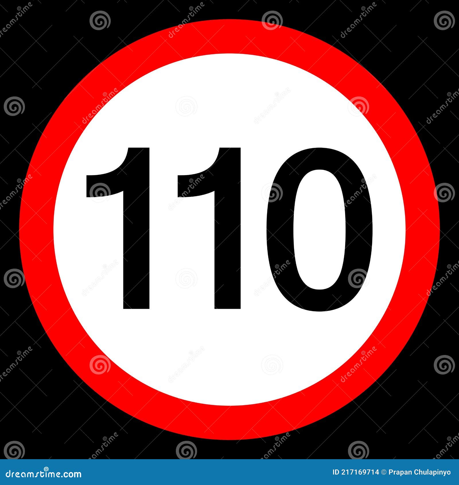 Traffic Sign, 110 Speed Limit Stock Vector - Illustration of round ...