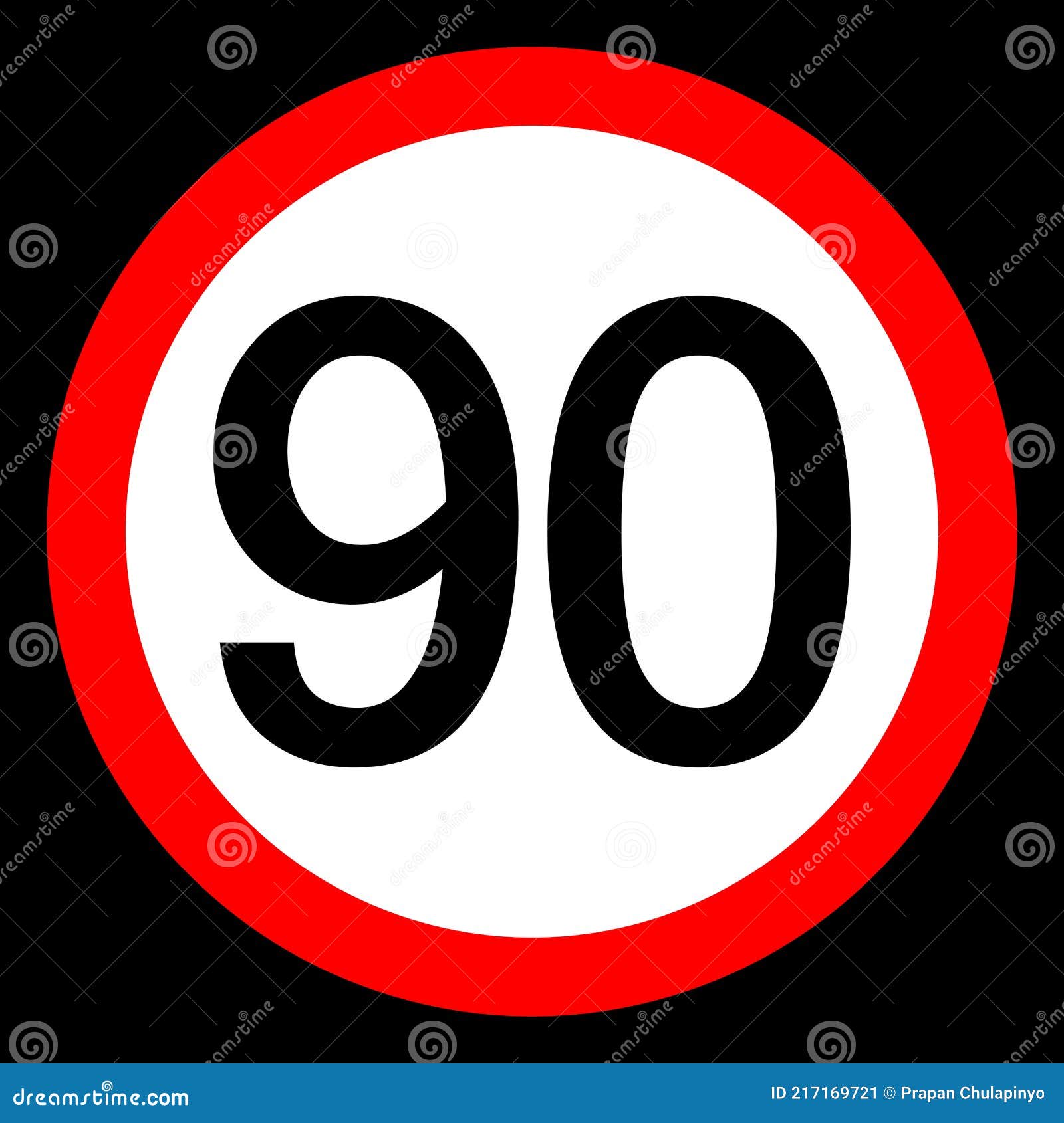Traffic Sign, 90 Speed Limit Stock Vector - Illustration of badge ...