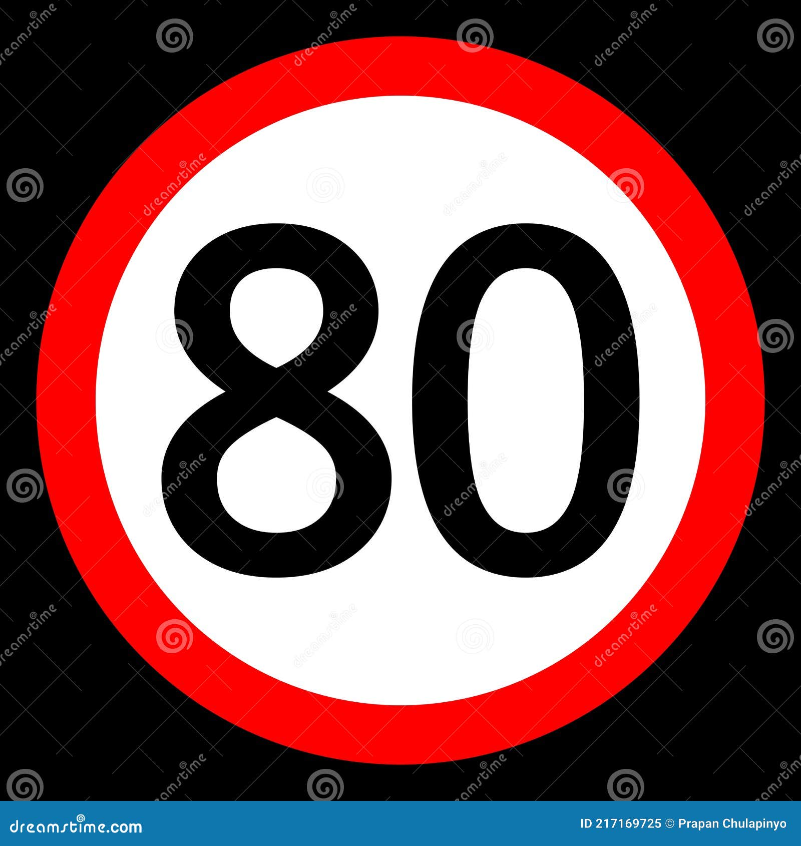 Traffic Sign, 80 Speed Limit Stock Vector - Illustration of notice ...