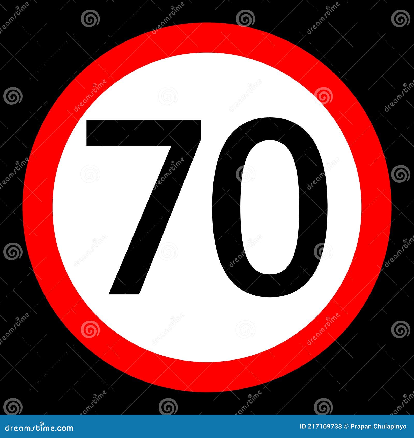 Traffic Sign, 70 Speed Limit Stock Vector - Illustration of passage ...