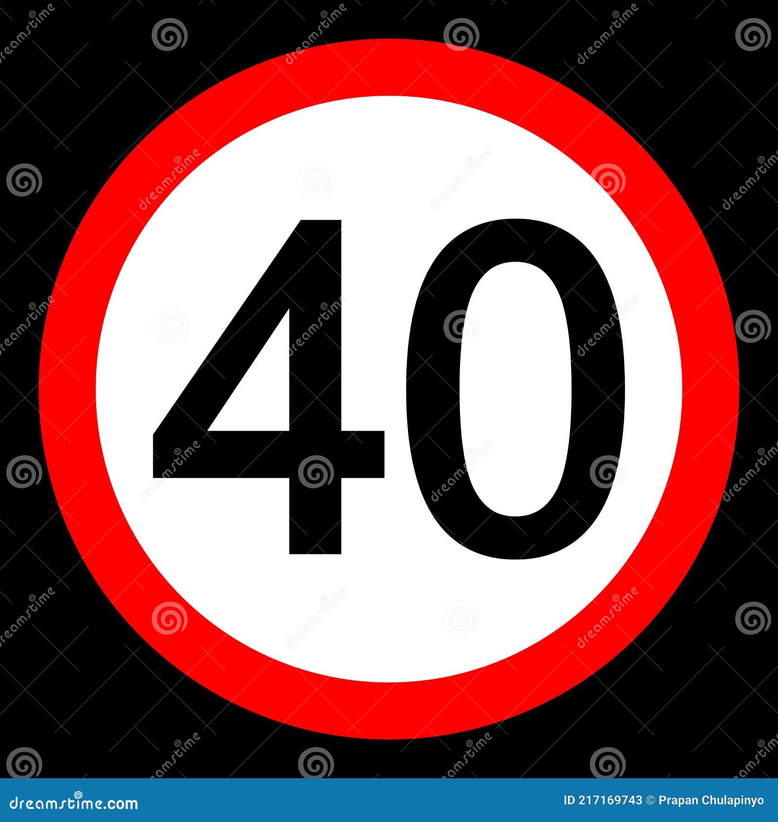 Traffic Sign, 40 Speed Limit Stock Vector - Illustration of number ...