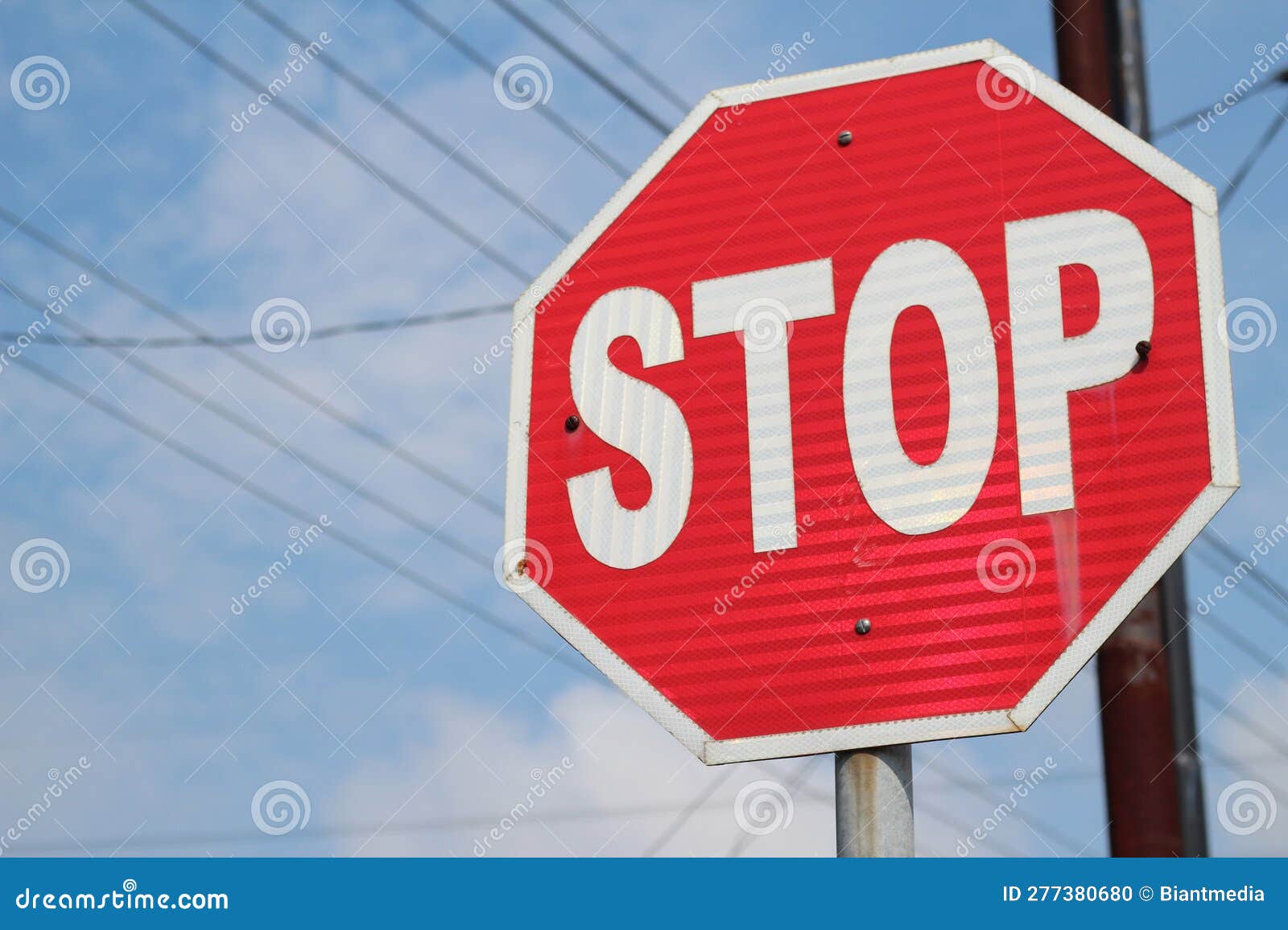 Traffic Sign for Stop with an Empty Area on the Left Side Stock Photo ...
