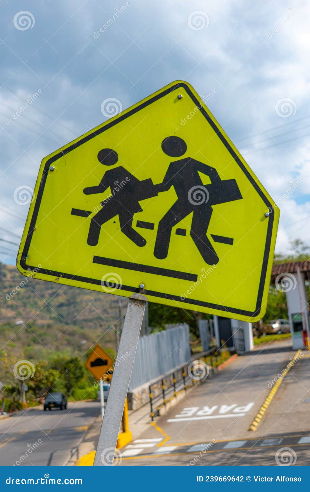 TRAFFIC SIGN of STUDENTS on the ROAD Stock Photo - Image of forbidden ...