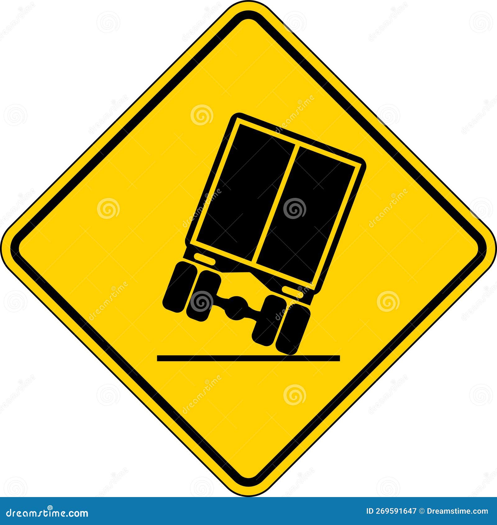 Traffic Sign, Truck Falling Graphic on White Background Stock Vector ...