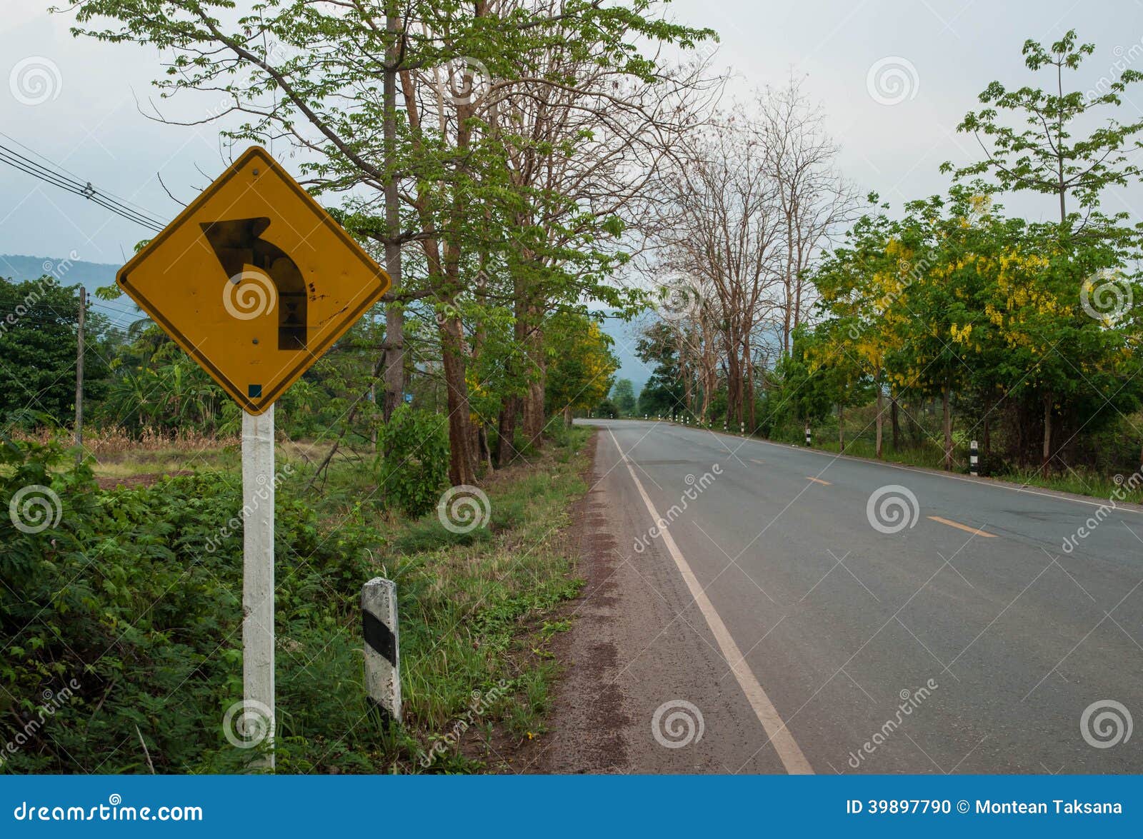 Traffic sign turn left stock photo. Image of road, countryside - 39897790