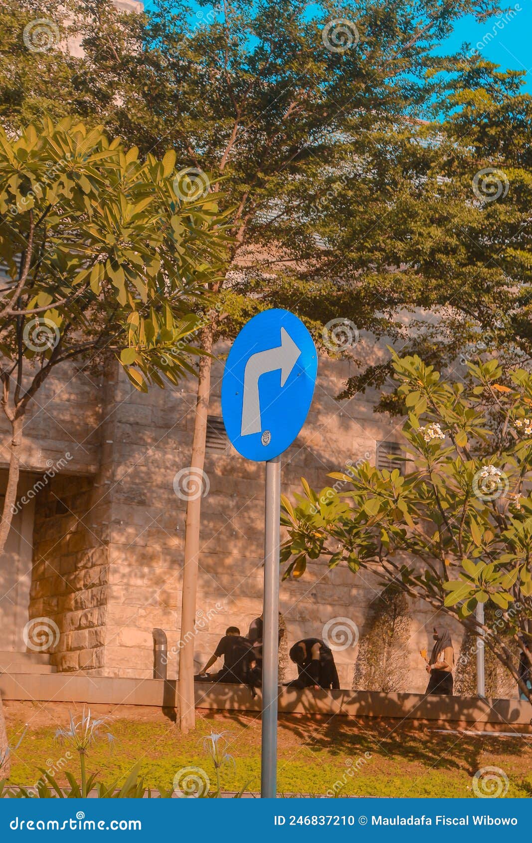 Traffic Sign Turn Right on the Highway Stock Photo - Image of trail ...