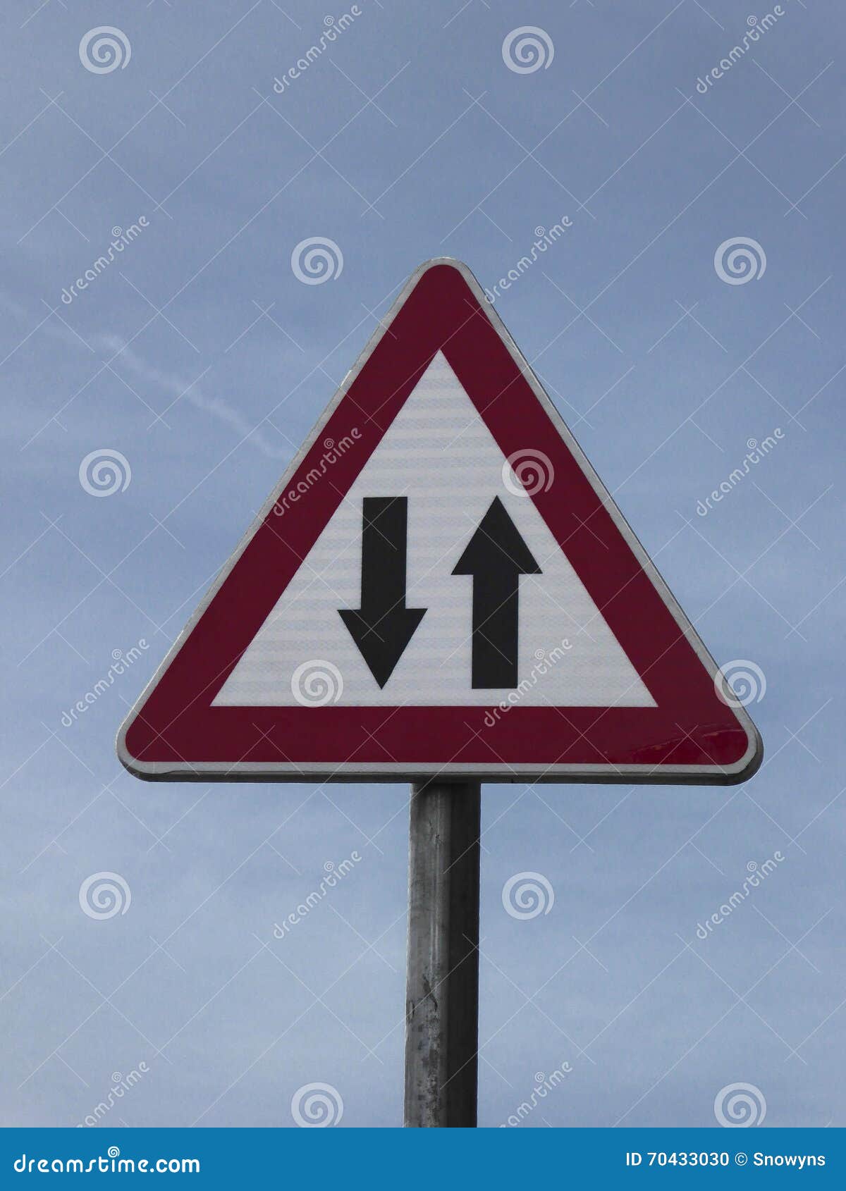 Traffic Sign Two Way Traffic Stock Photo - Image of rhombus, cutout ...
