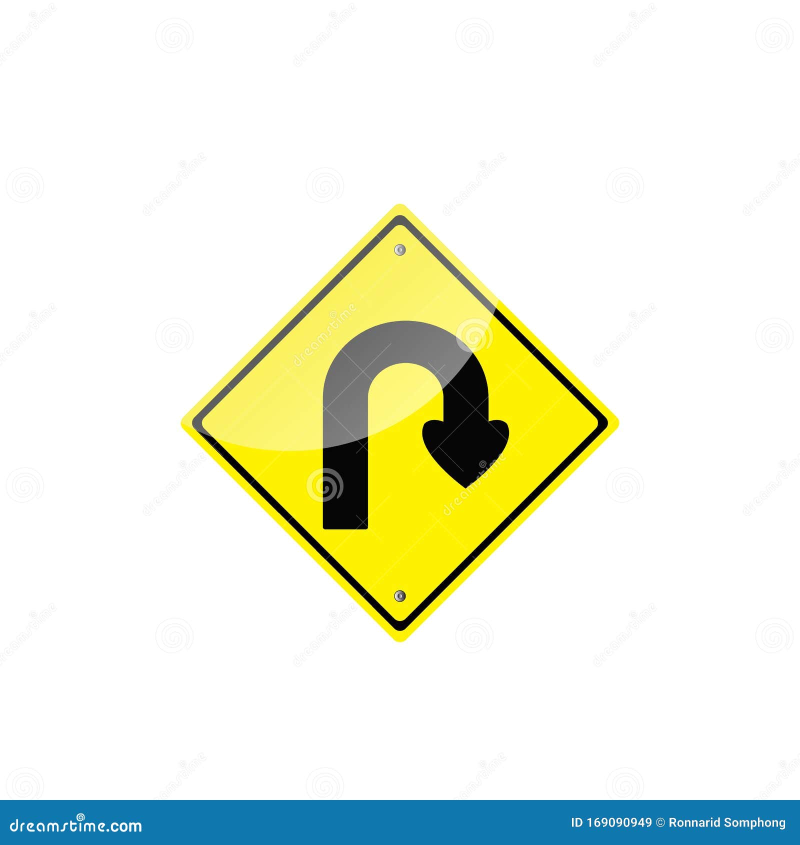 Traffic sign . U Turn stock illustration. Illustration of turn - 169090949