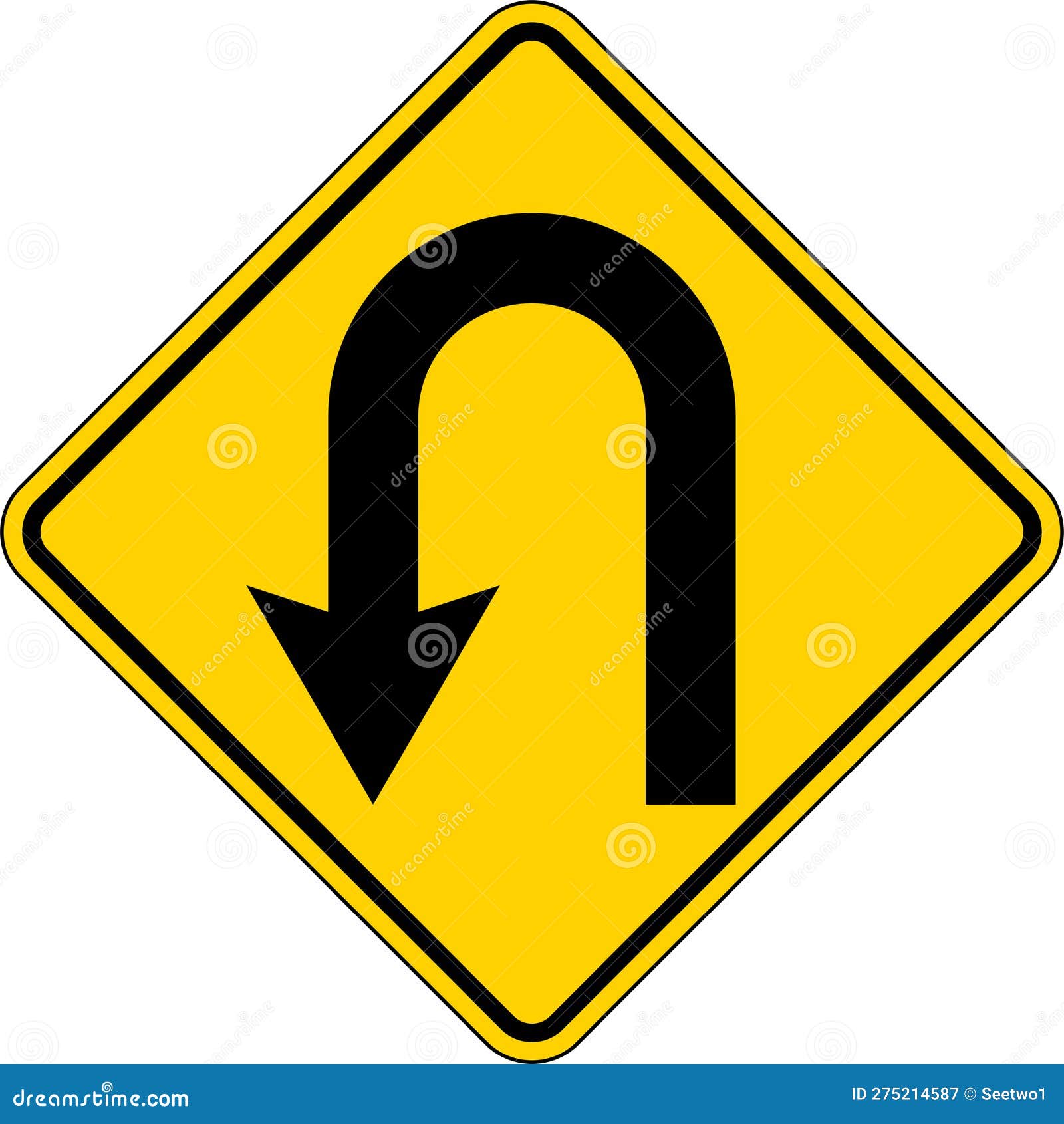 Traffic Sign U Turn on White Background Stock Vector - Illustration of ...