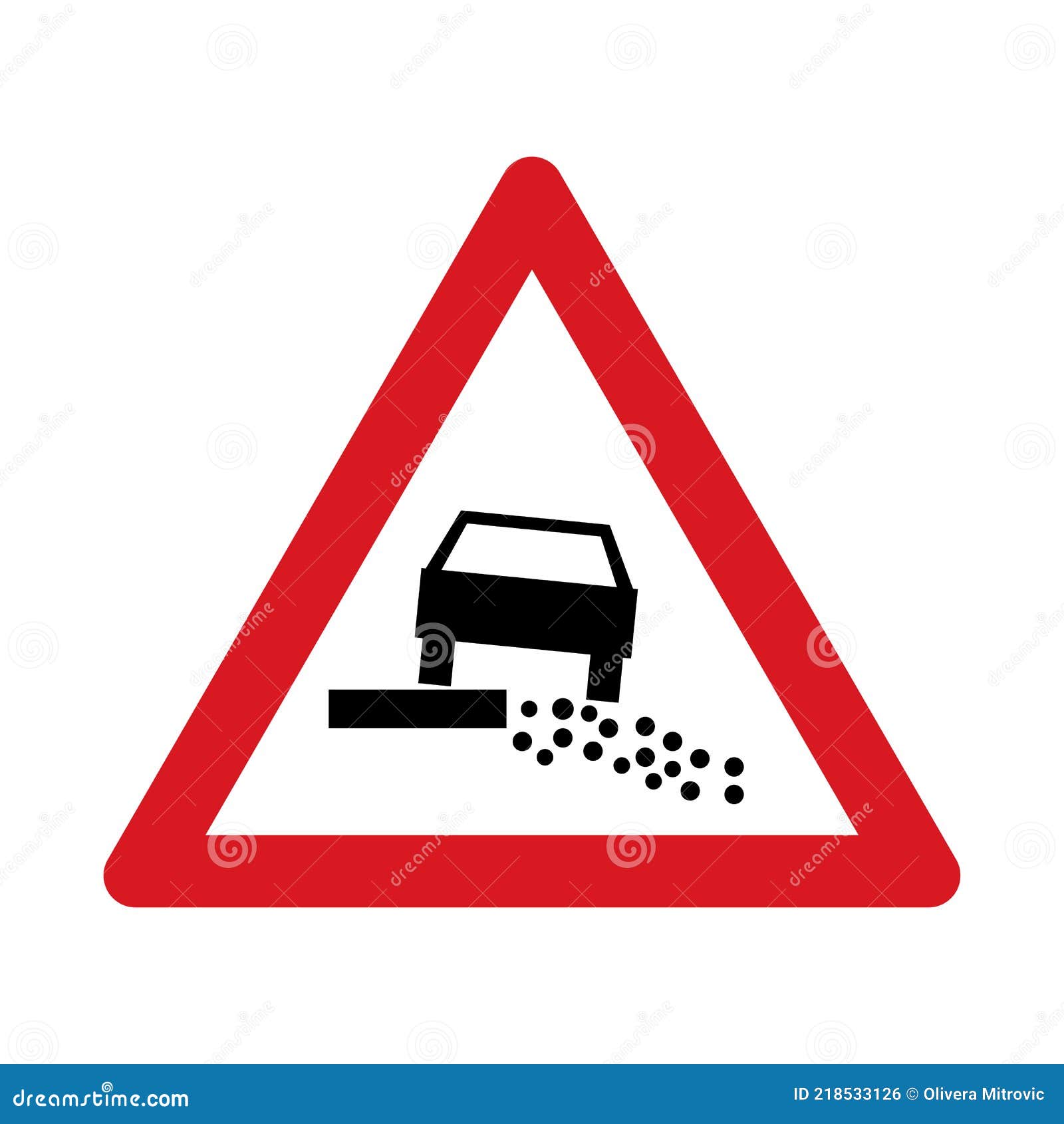 Soft Verge Roadworks Sign Icon Of 3 Types Color, Black And White ...