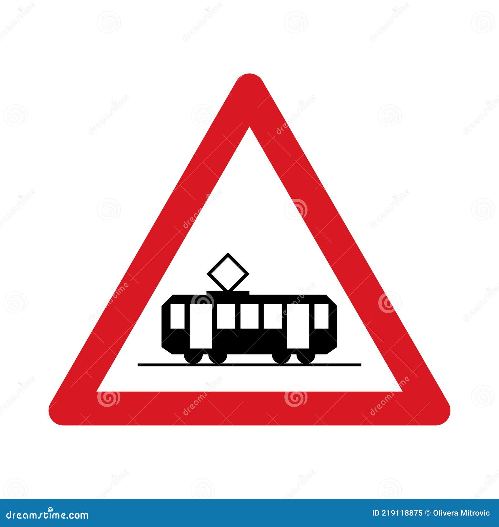 Traffic Sign Warning for Trams Stock Vector - Illustration of ...