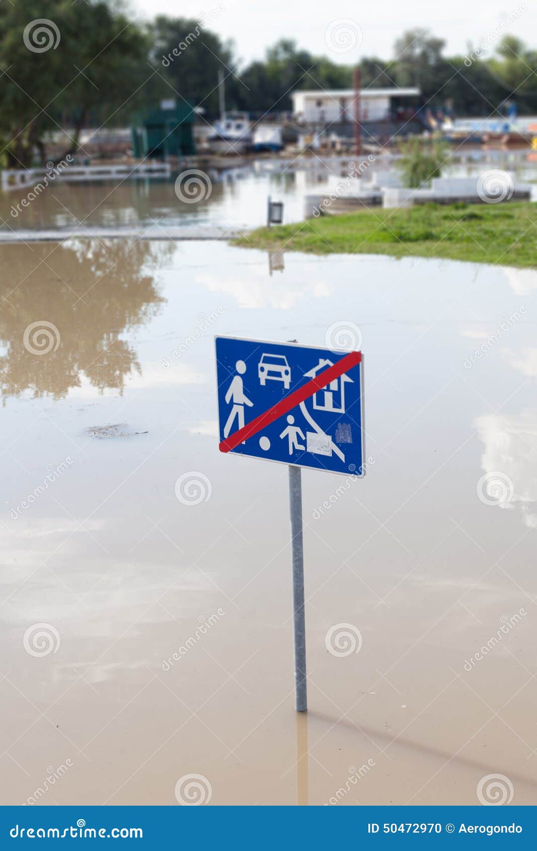 Traffic sign in water stock photo. Image of high, danger - 50472970