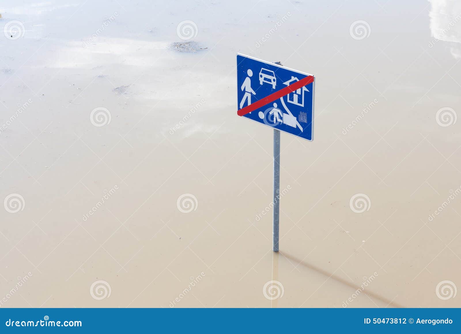 Traffic sign in water stock photo. Image of sign, environment - 50473812
