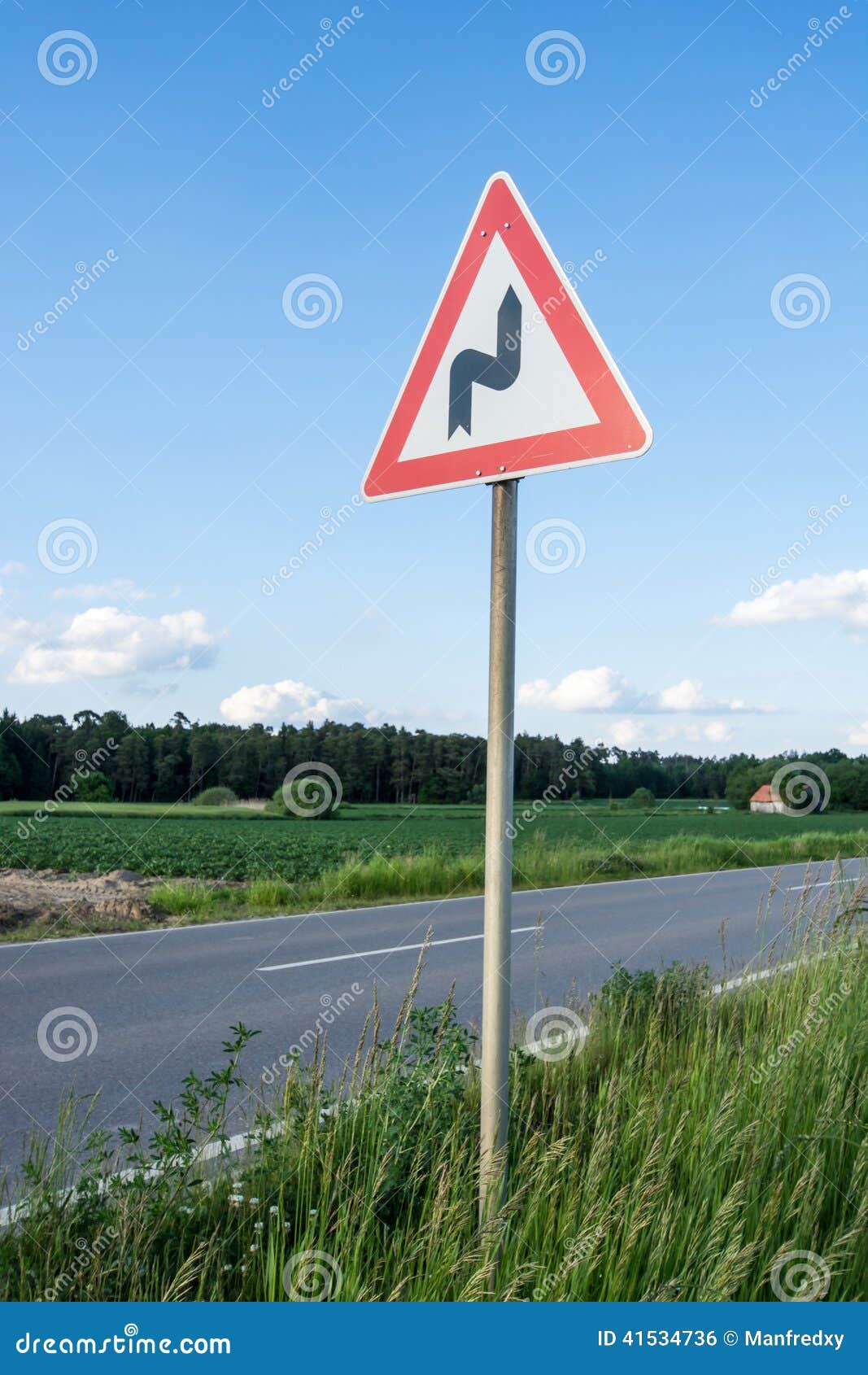 Traffic Sign Winding Road stock photo. Image of road - 41534736