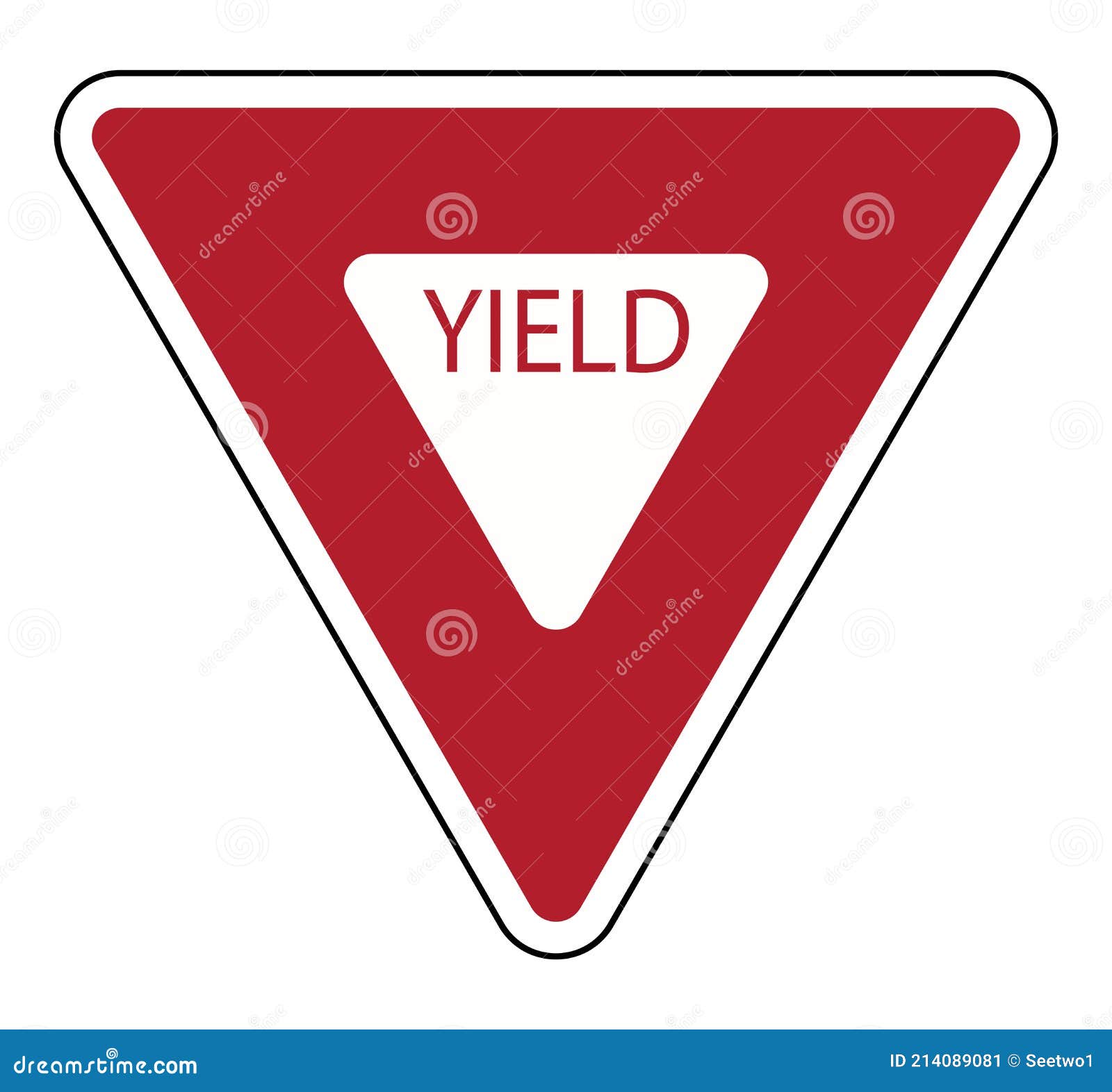 Traffic Sign Yield Road on White Background Stock Vector - Illustration ...
