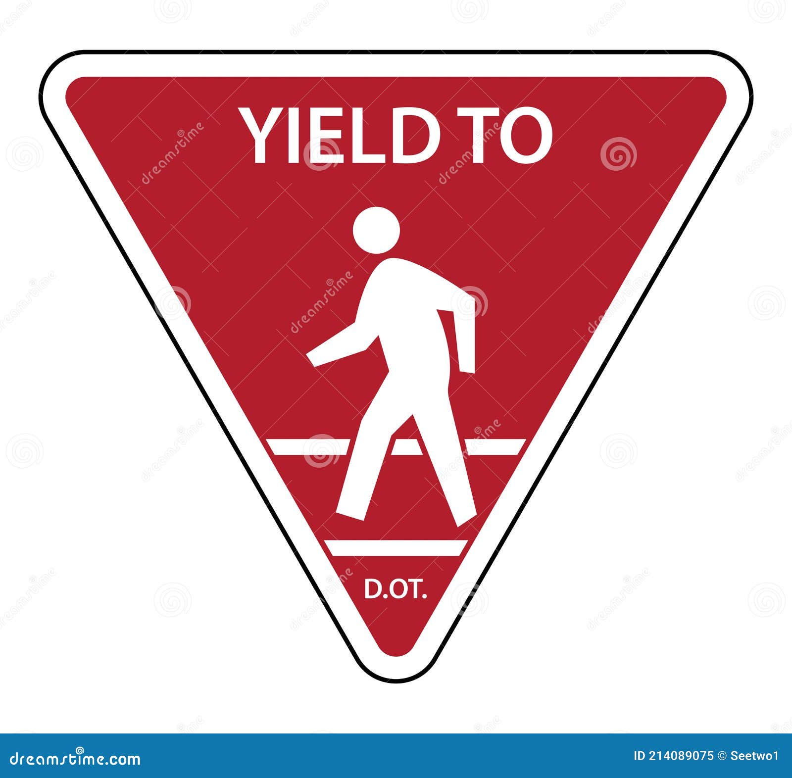 Traffic Sign Yield To Pedestrians Stock Vector - Illustration of ...