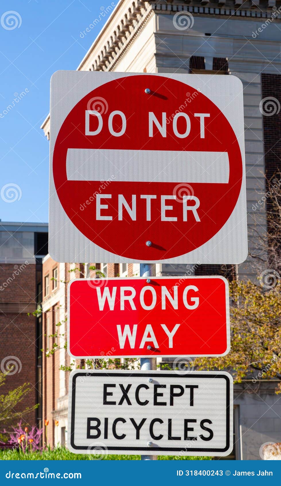 A Don Not Enter Wrong Way Sign on the Campus of the University of ...