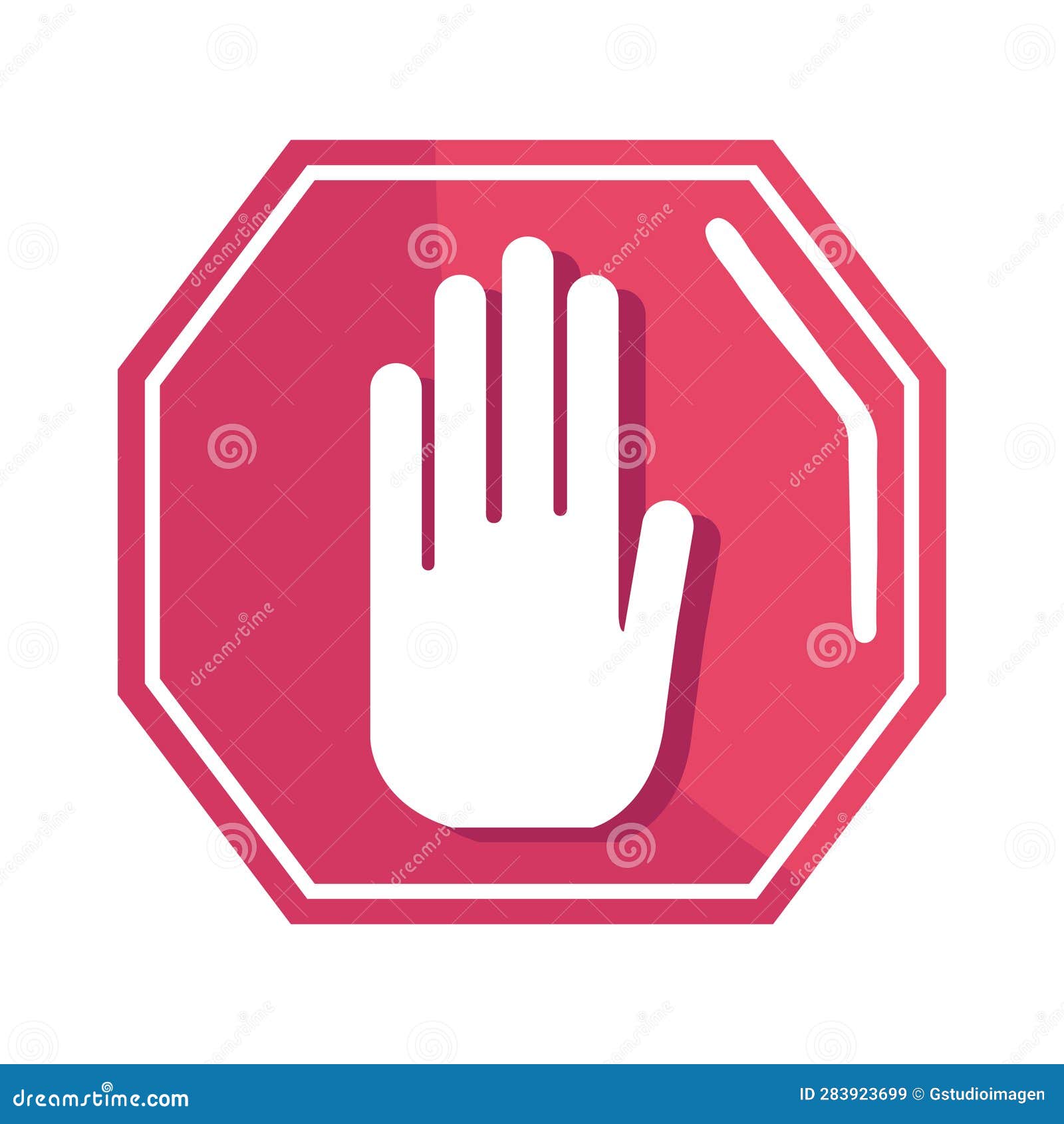 Traffic Signal with Hand Stop Stock Vector - Illustration of ...