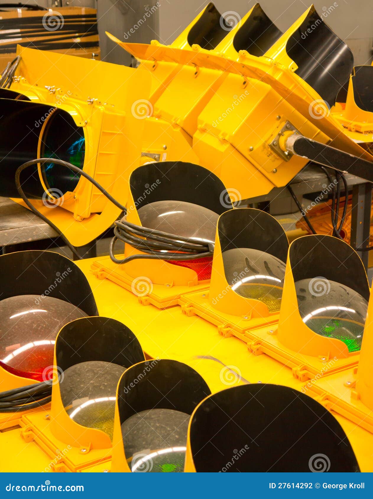 Traffic Signal Lights Under Repair. Stock Photo - Image of warning ...
