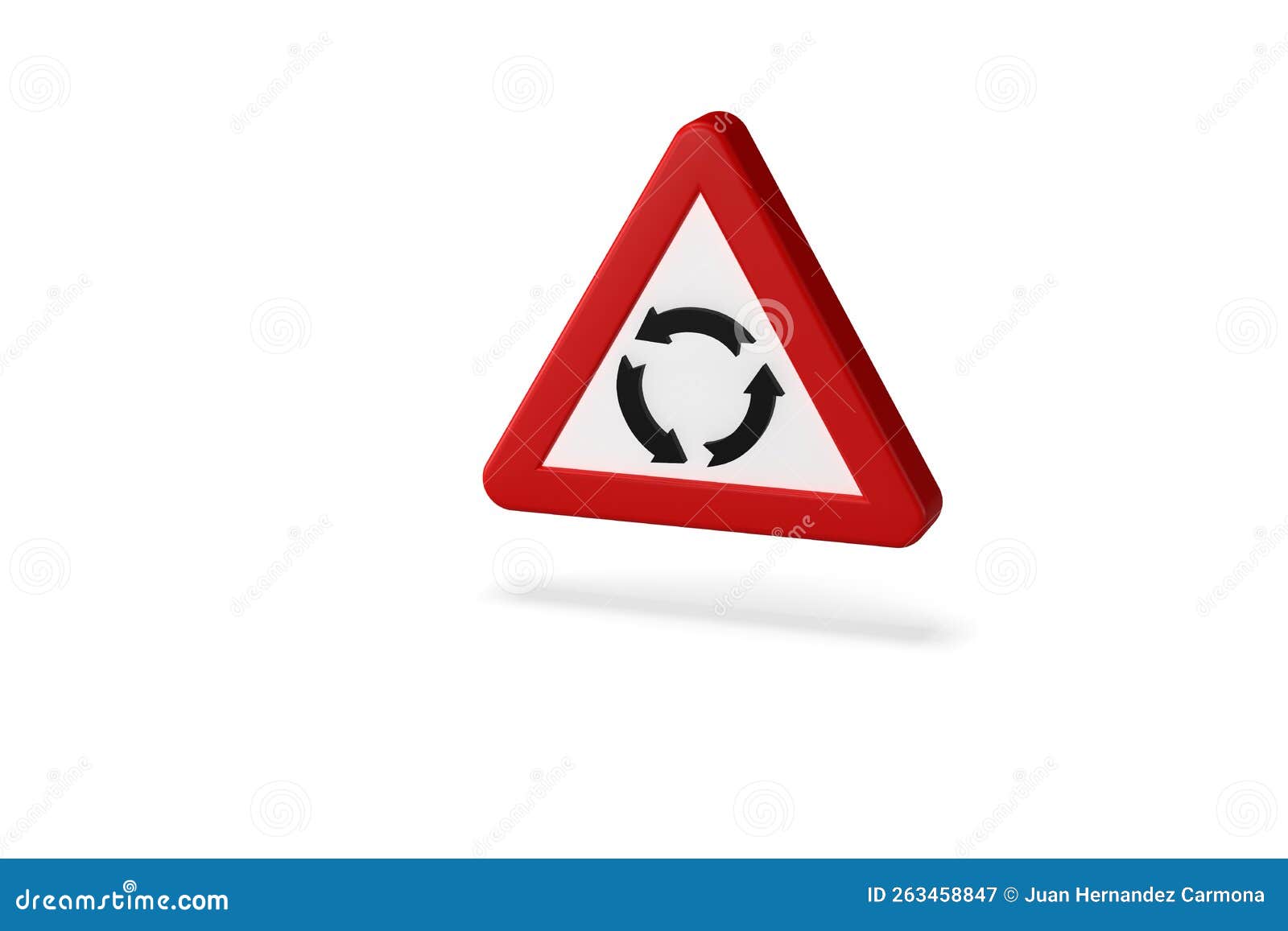Traffic Signal Made with 3d Render. Roundabout Warning Stock Image ...